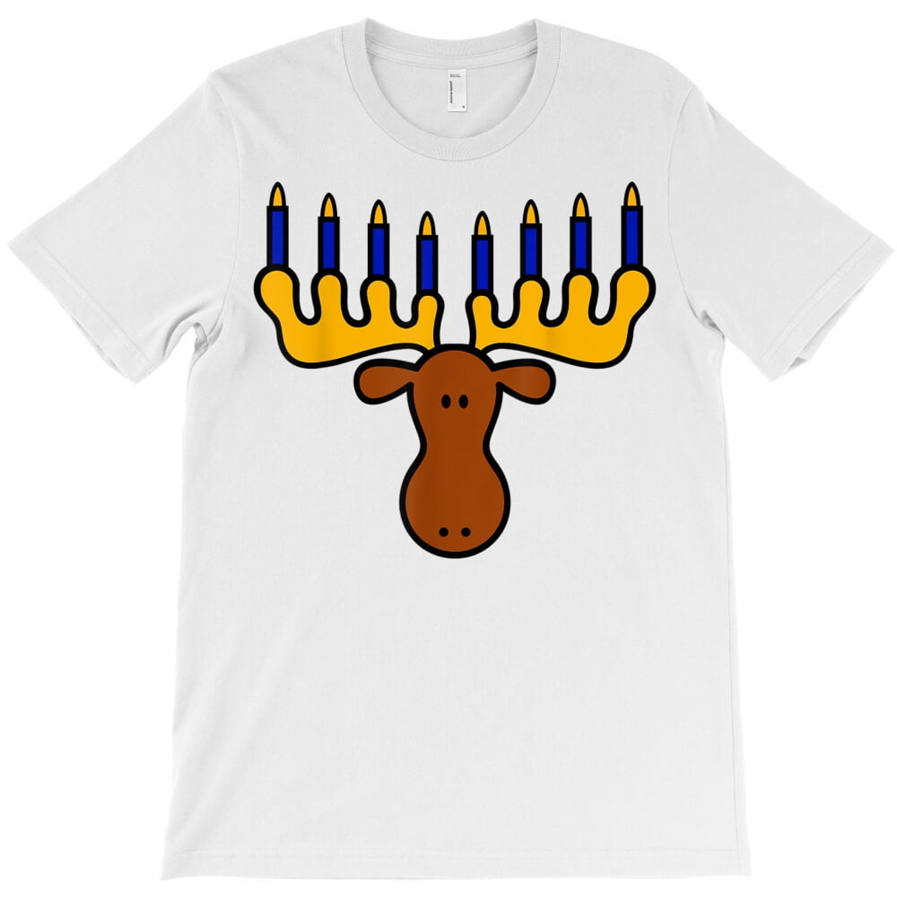 Moose Menorah Hanukkah Cute Jewish Themed Holiday Graphic Design Style ...