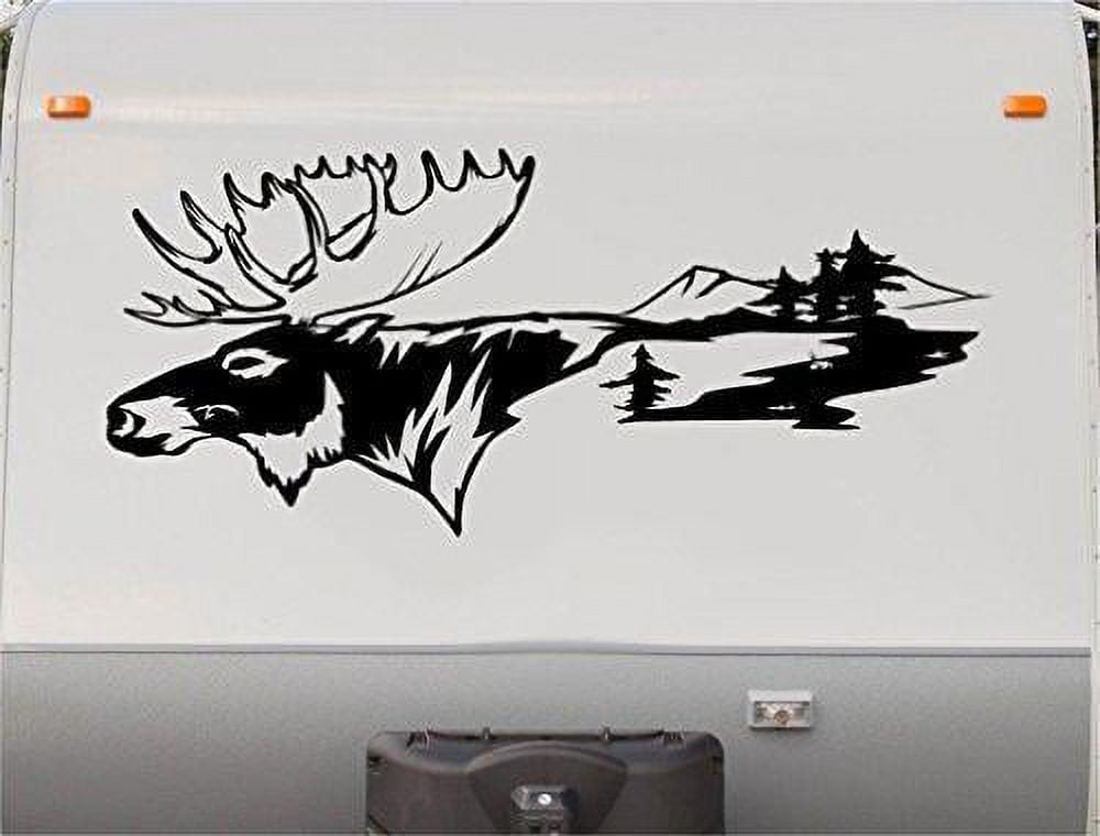 Moose Mountain Trees RV Camper Camping Motor Home Trailer Decal Sticker ...