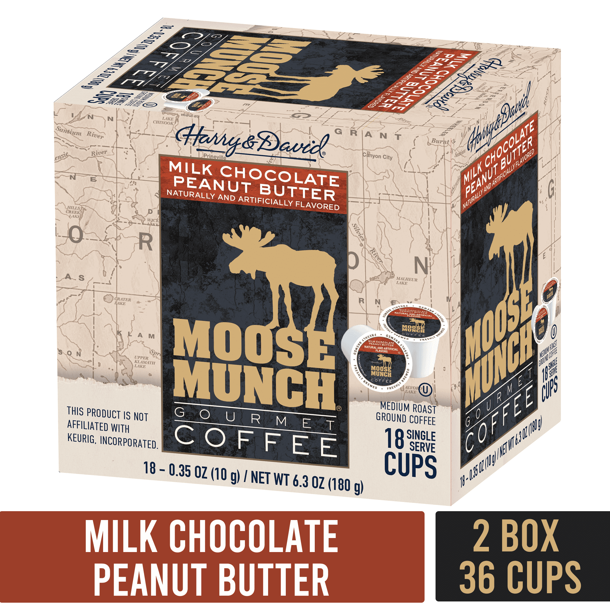 Moose Munch Milk Chocolate Peanut Butter Single Serve Cups 2/18 Count ...