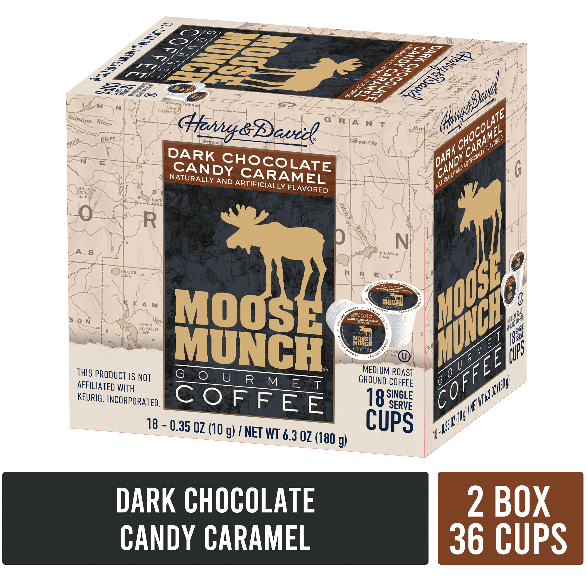 Moose Munch Single Serve Coffee by Harry & David, Dark Chocolate Candy ...