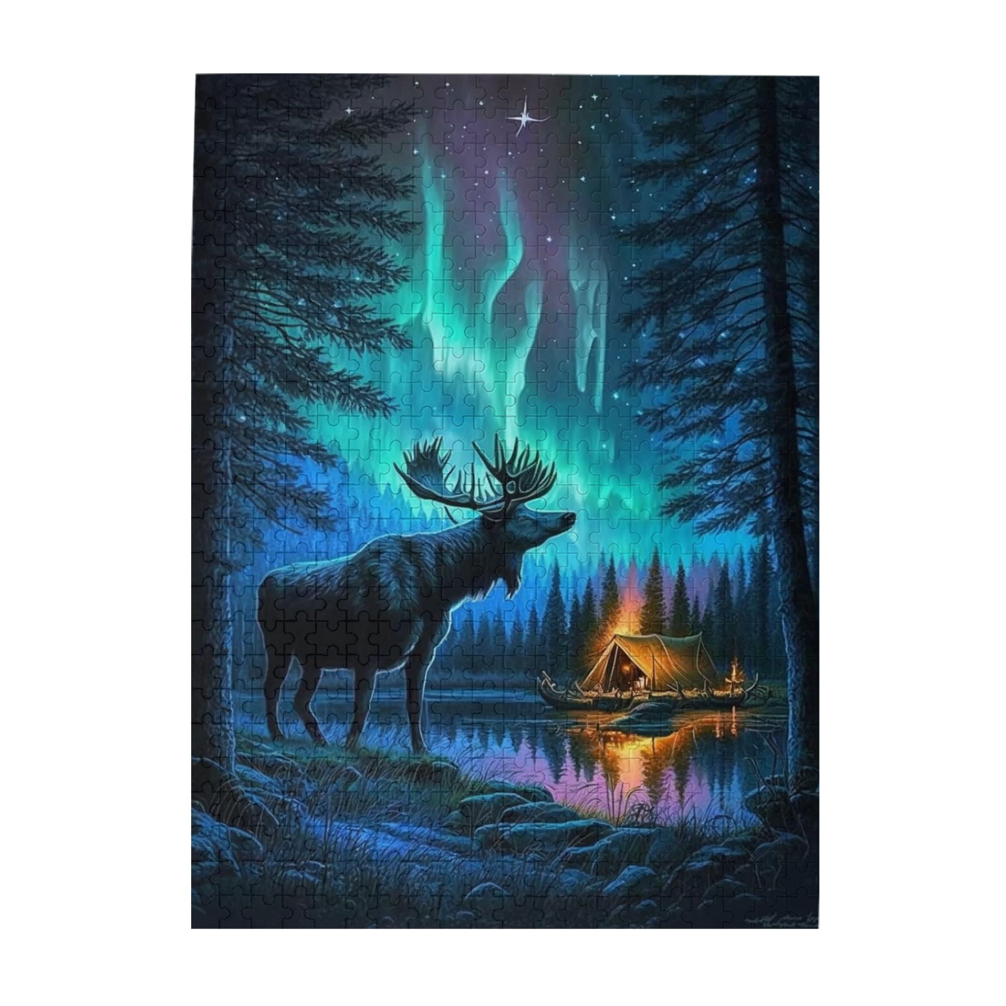 Moose Northern Lights Jigsaw Puzzle 500 pcs Animal Puzzles,Toys Picture ...