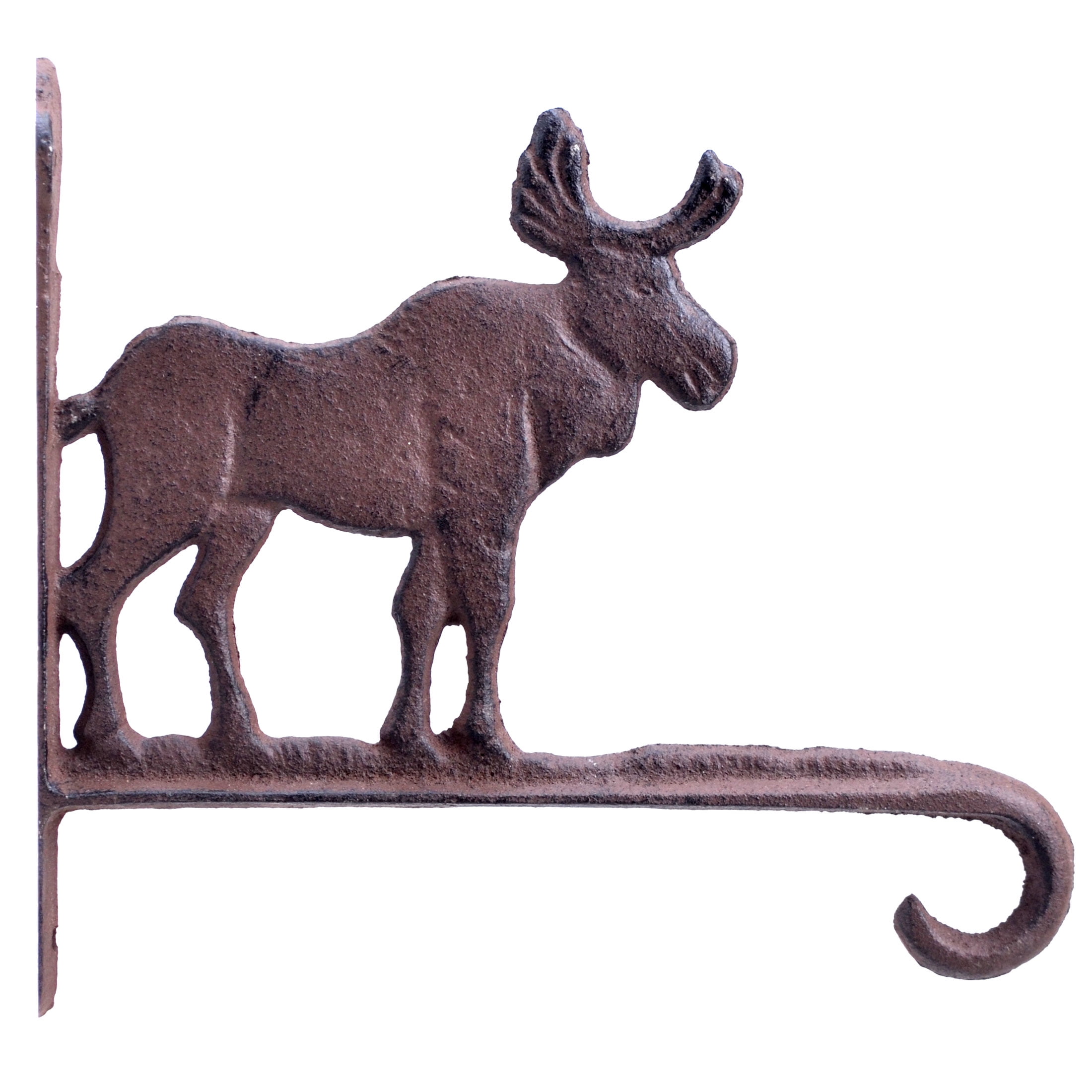 Moose Plant Hanger Flower Basket Hook Brown Cast Iron 7.25" Deep by ...