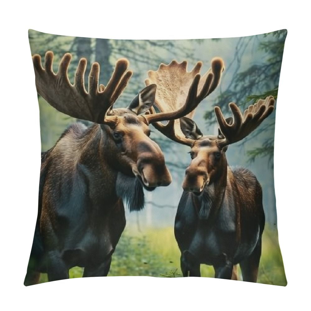 Moose Print Throw Pillow Covers,Inches,Pillow Cushion Cases,Throw ...