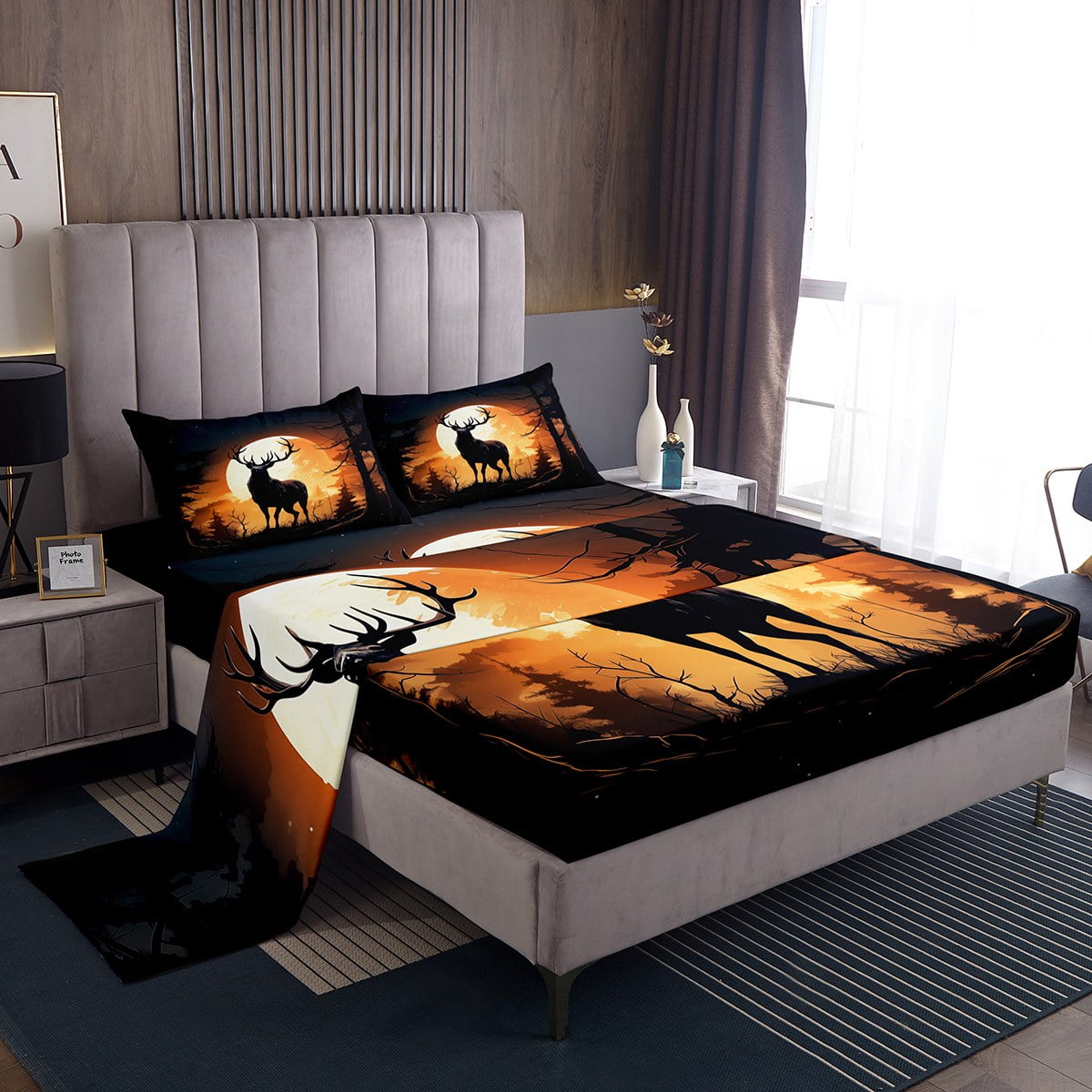 Moose Queen Sheet Set Elk Deer Bed Sheets Set For Kids Boys Girls ...