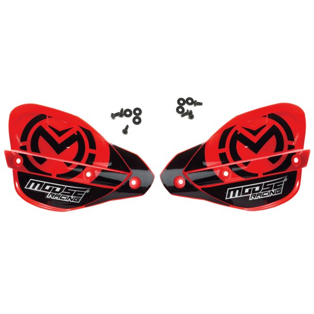 Moose Racing Pro Bend & Contour Red/Black Handguard Shields (0635-1469 ...