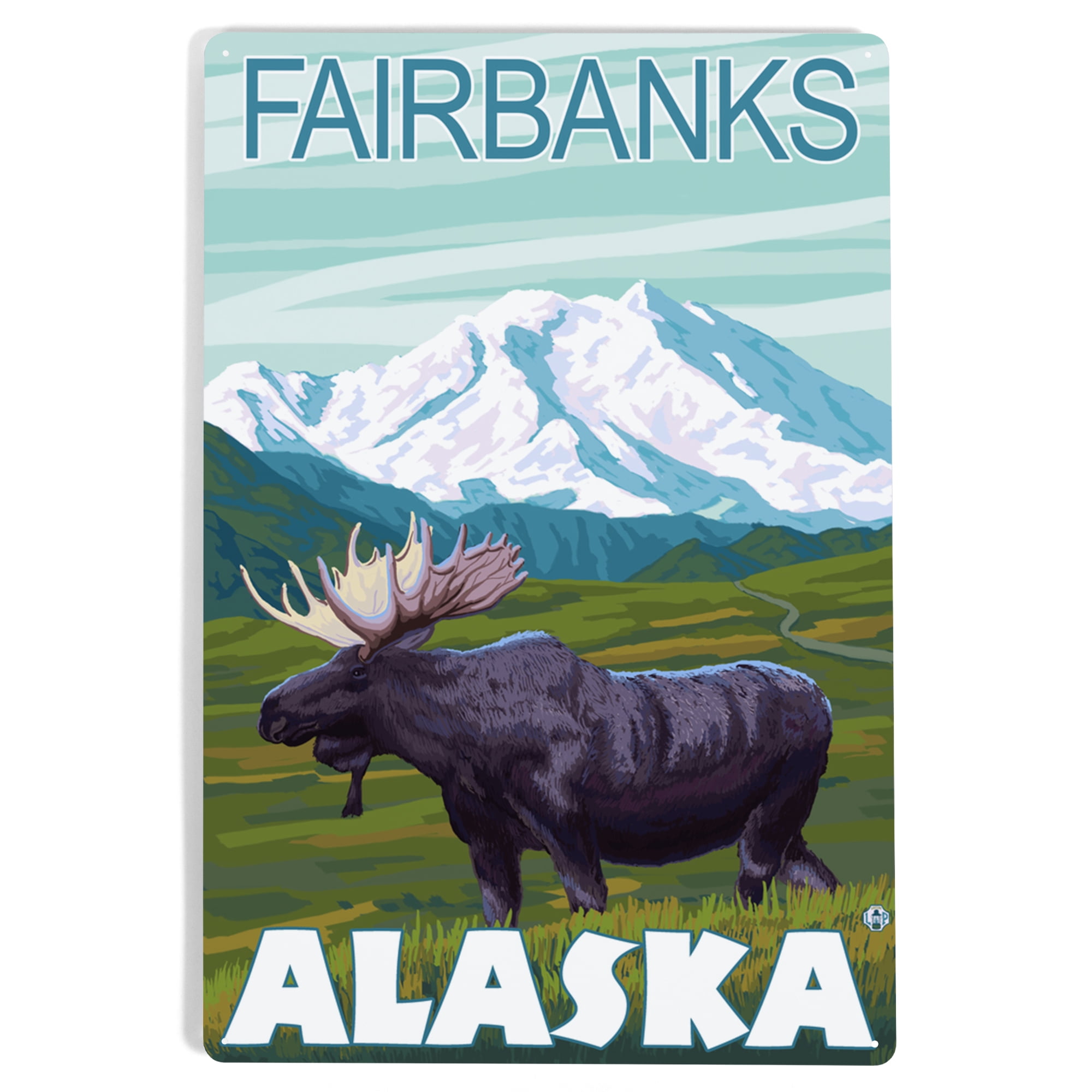 Moose Scene, Fairbanks, Alaska (12x18 Aluminum Art, Indoor Outdoor ...