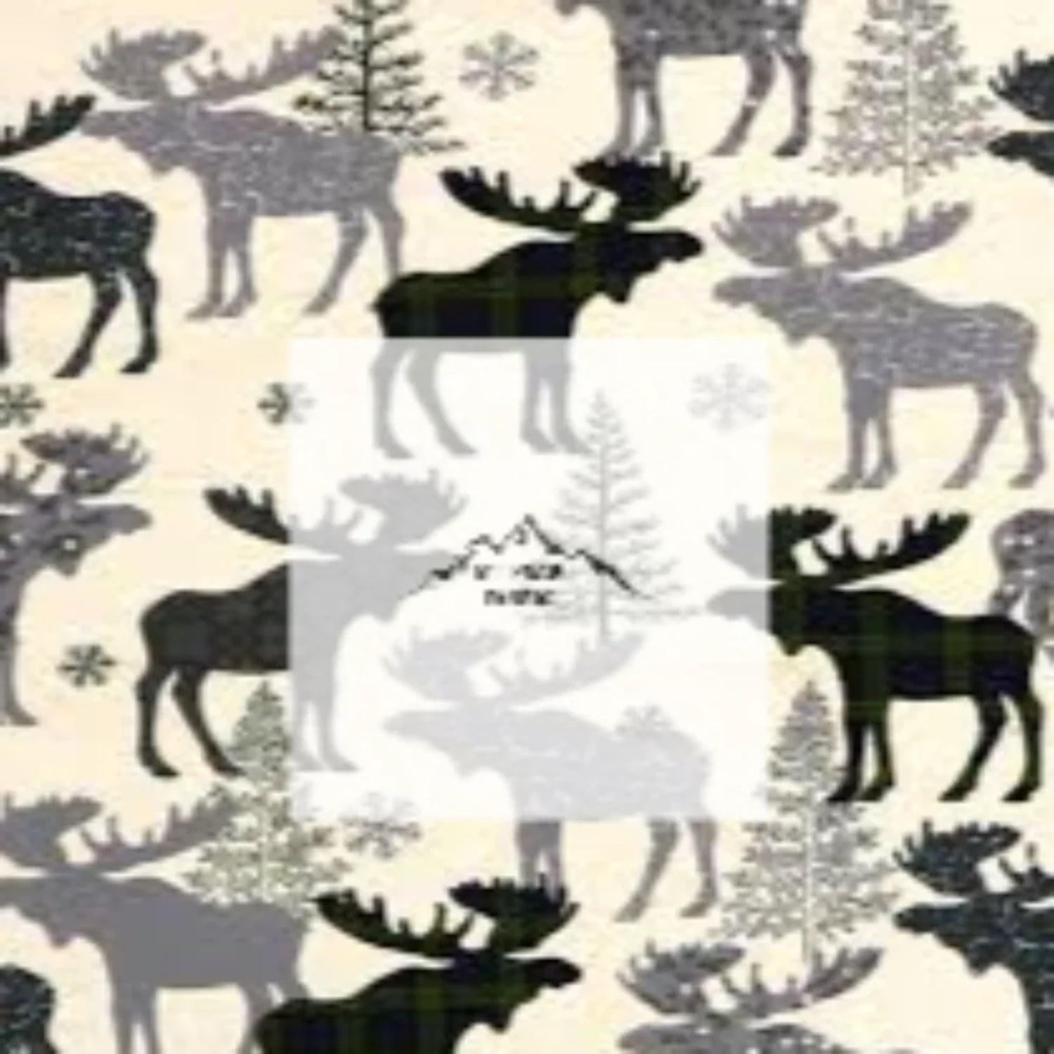 Moose Snowflakes Flannel Fabric - Walmart.com