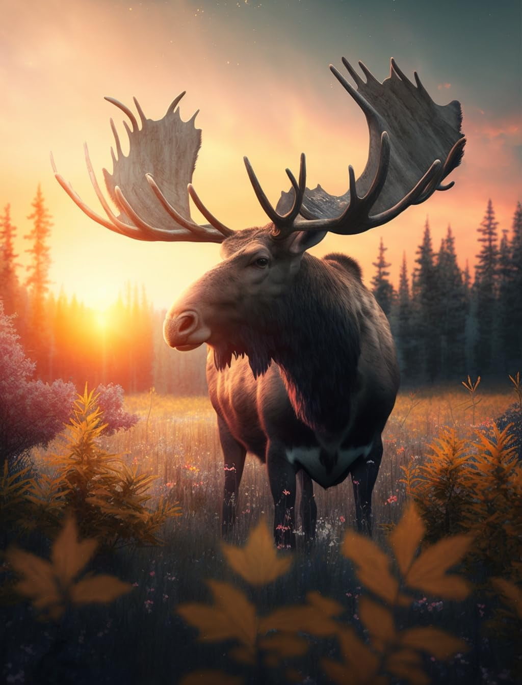 Moose Sunset 300 Pieces Puzzle for Adults Educational Intellectual ...