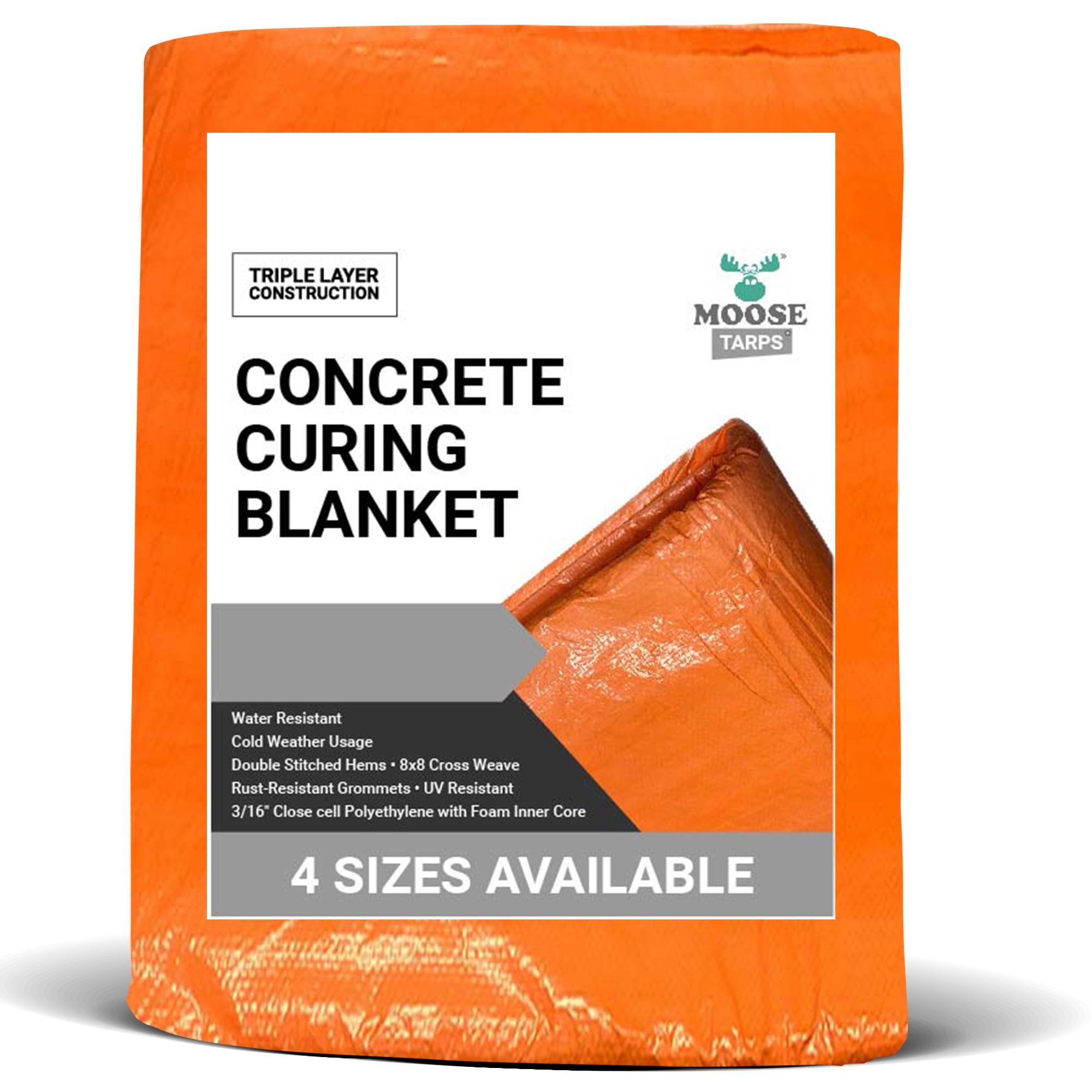 Moose Supply Concrete Curing Blanket, Orange 6 Ft x 24 Ft - Walmart.com
