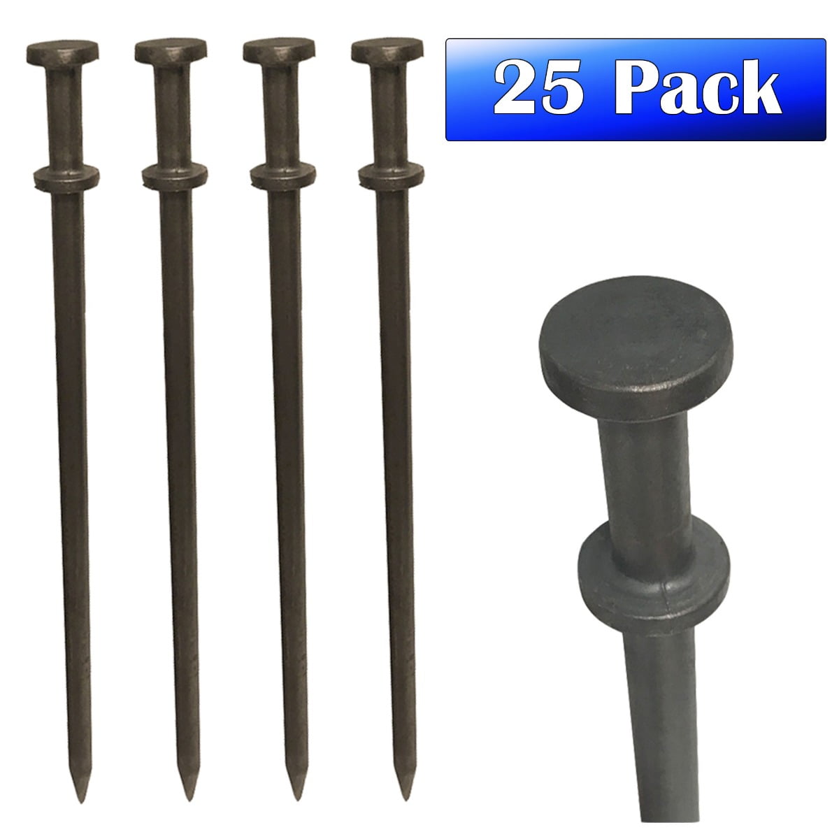 "Moose Supply Heavy Duty Double Head Steel Tent Stakes - Extra Long ...
