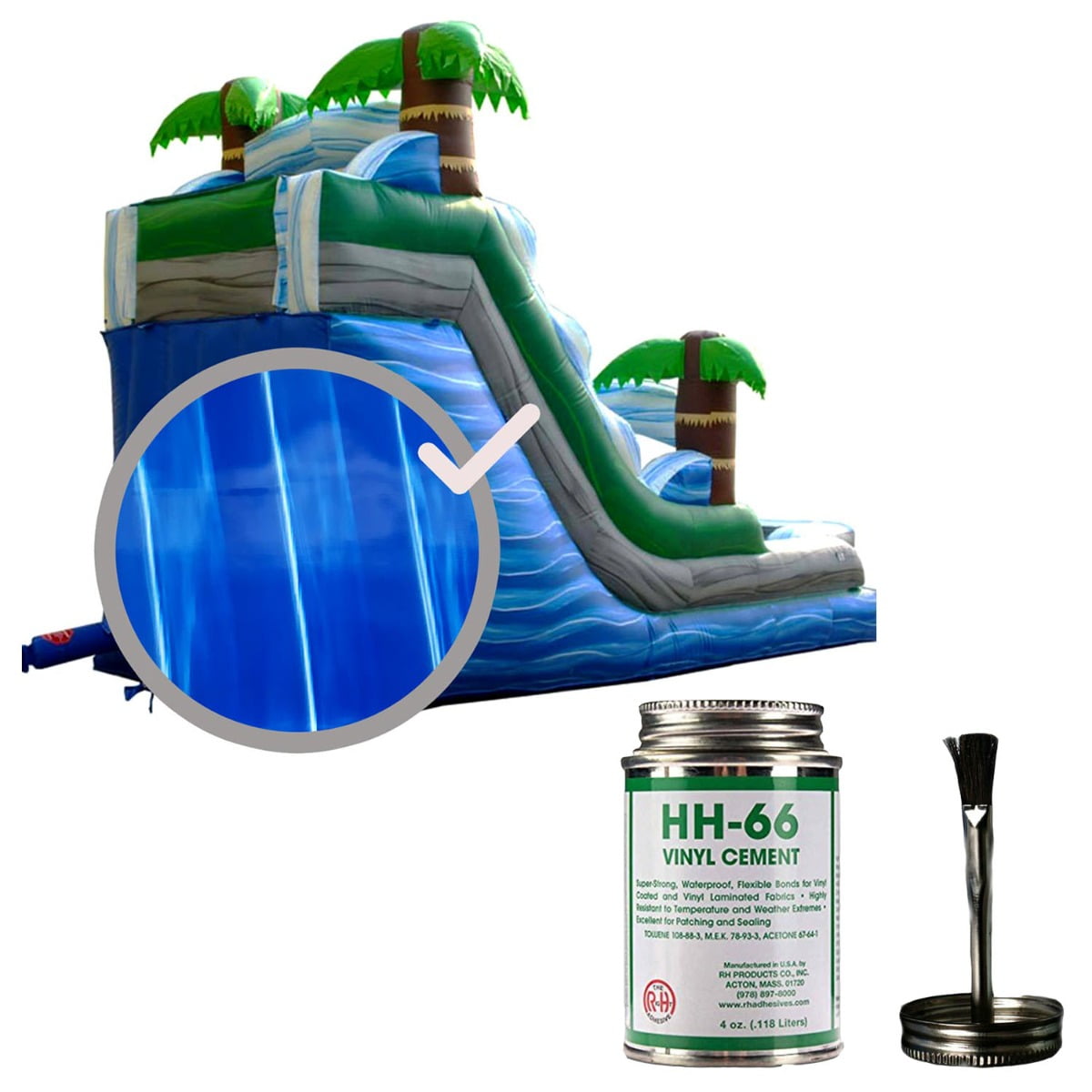 Moose Supply Inflatable Bounce House Vinyl Repair Kit with 4oz HH66 ...