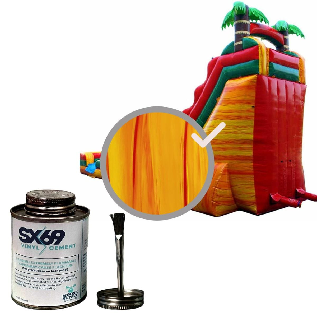 Moose Supply Inflatable Bounce House Vinyl Repair Kit with 4oz SX69 ...
