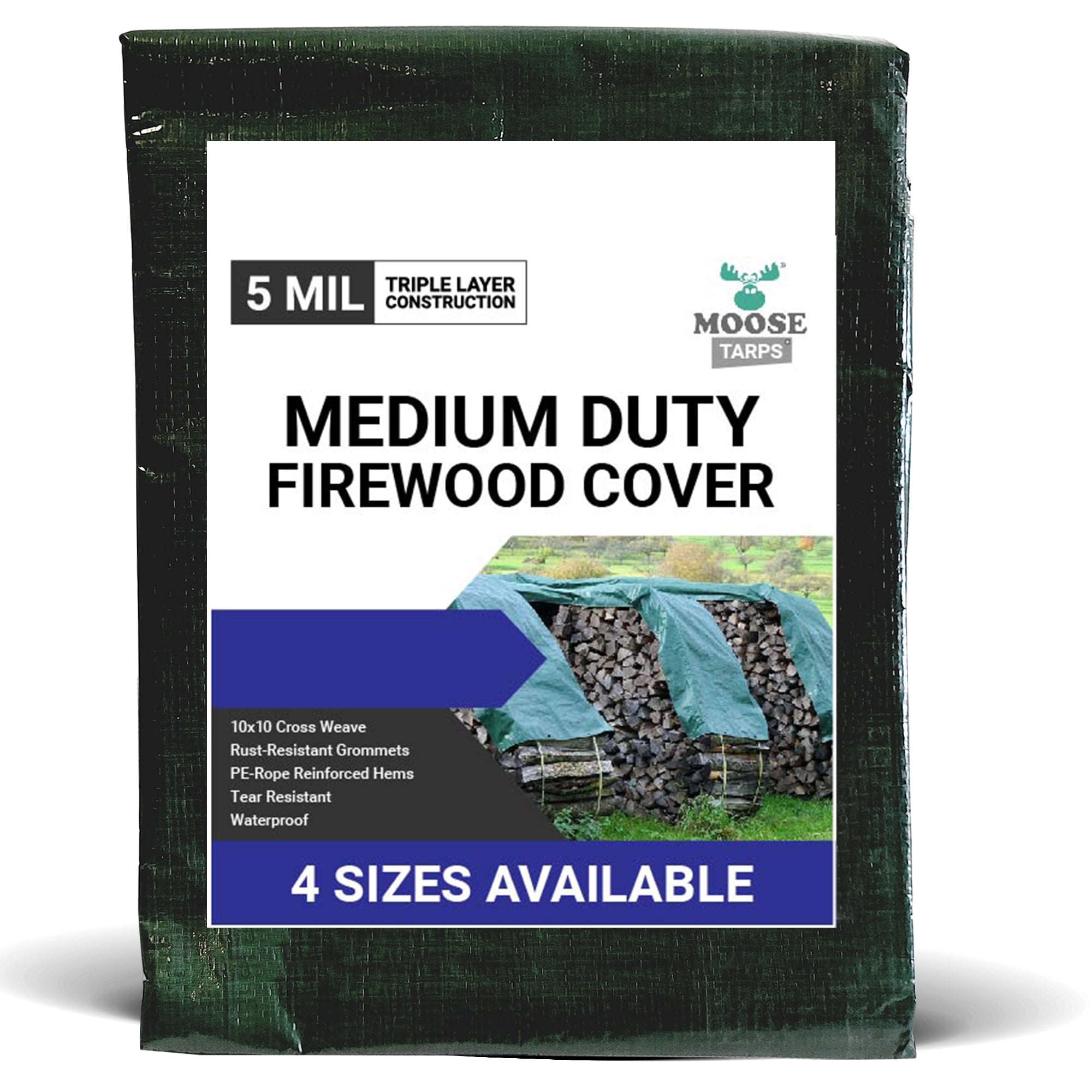 Moose Supply Waterproof Poly Tarp Firewood Cover, 6' x 24' - Walmart.com