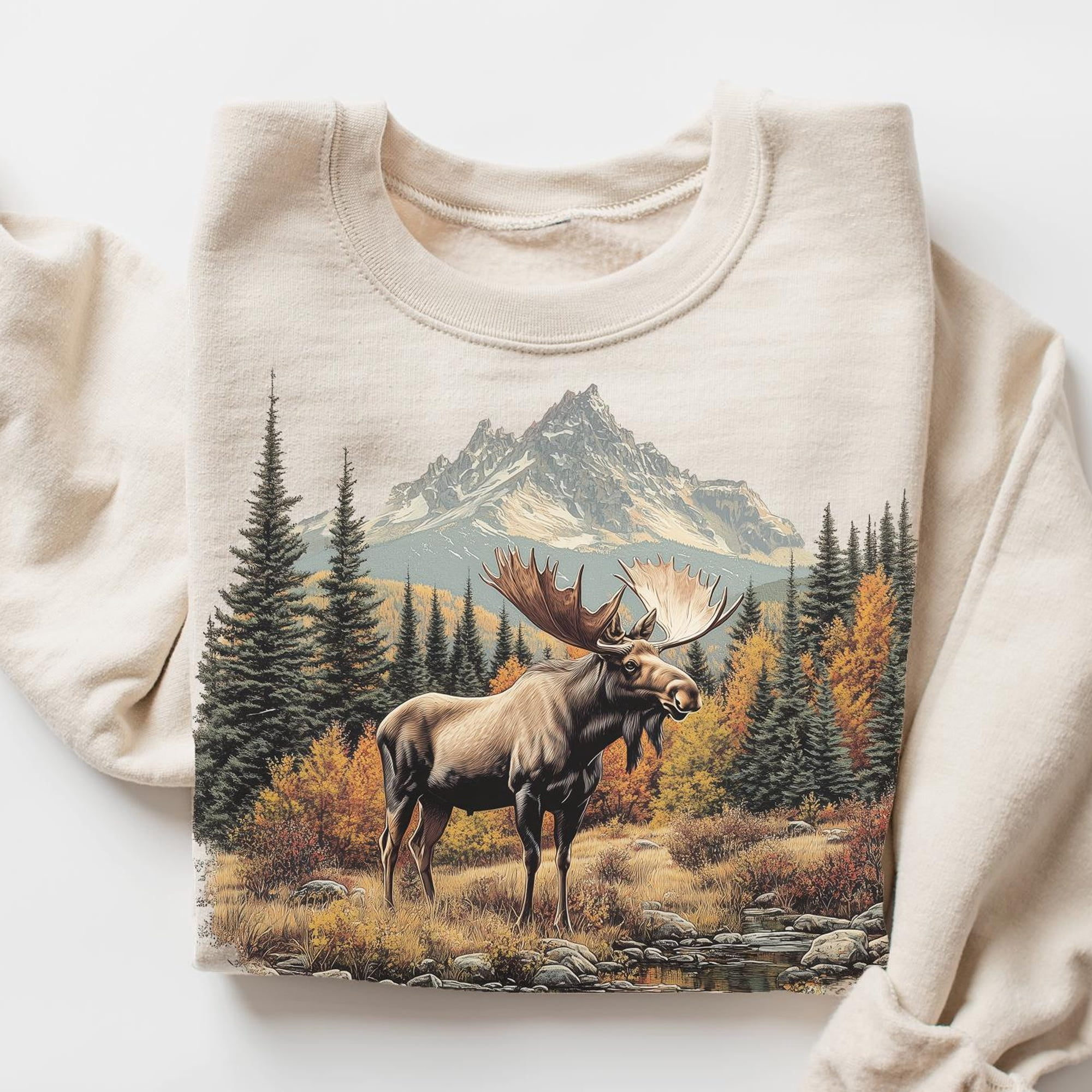Moose TShirt Retro Nature Shirt 90s Forest Nature Americana Nostalgia ...