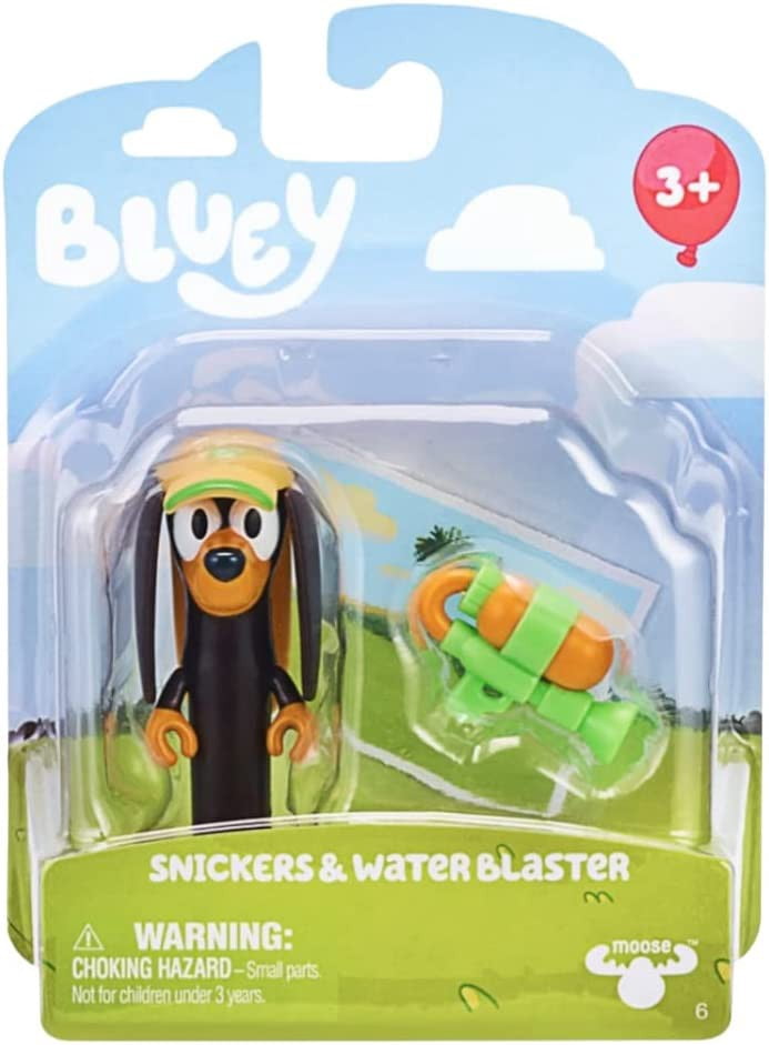 Moose Toys Bluey Snickers & Water Blaster 3 Years+ Action Figure Set ...