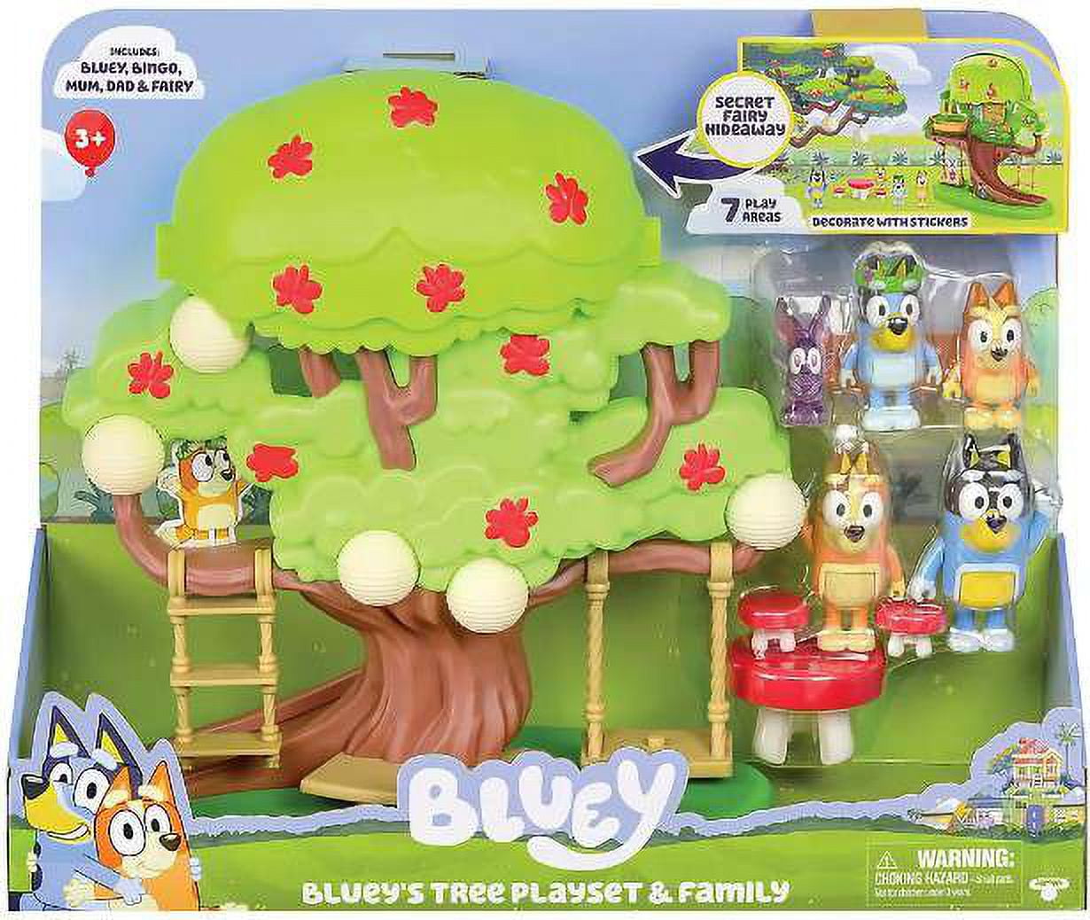 Bluey Tree & Family Playset Playhouse Toy with Figurines Pack ...