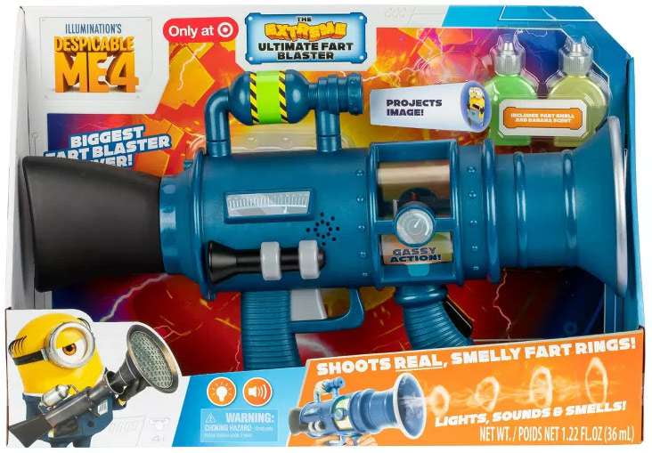 Moose Toys Despicable Me 4 Extreme Fart Blaster Minion Toy, Fog Rings ...