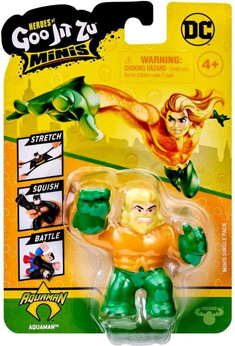 Moose Toys Heroes of Goo Jit Zu DC Minis: Aquaman Action Figure, Super Stretchy, 4 in ...