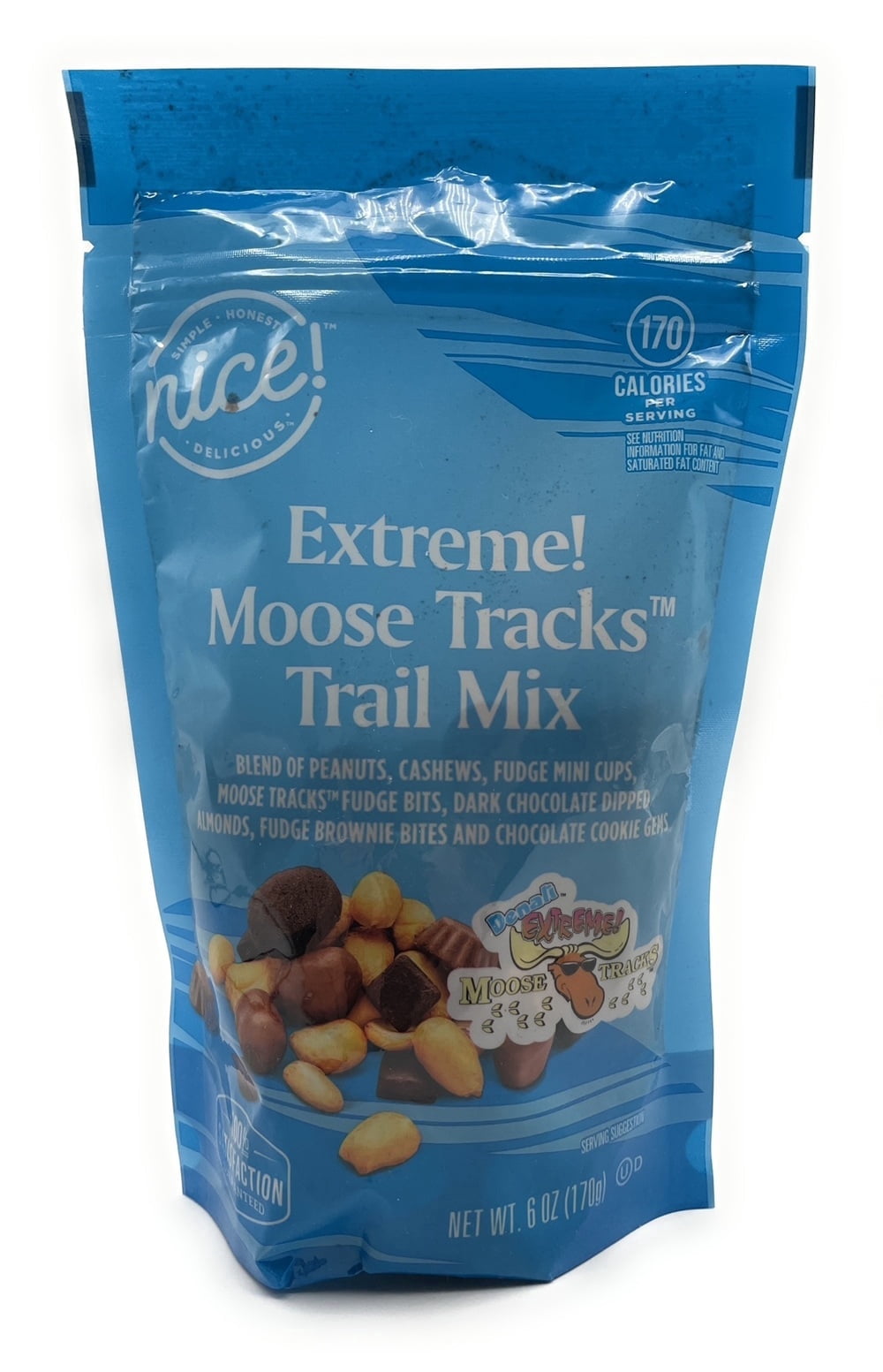 Moose Tracks Trail Mix, Blend of Peanuts, Cashews, Fudge mini cups ...
