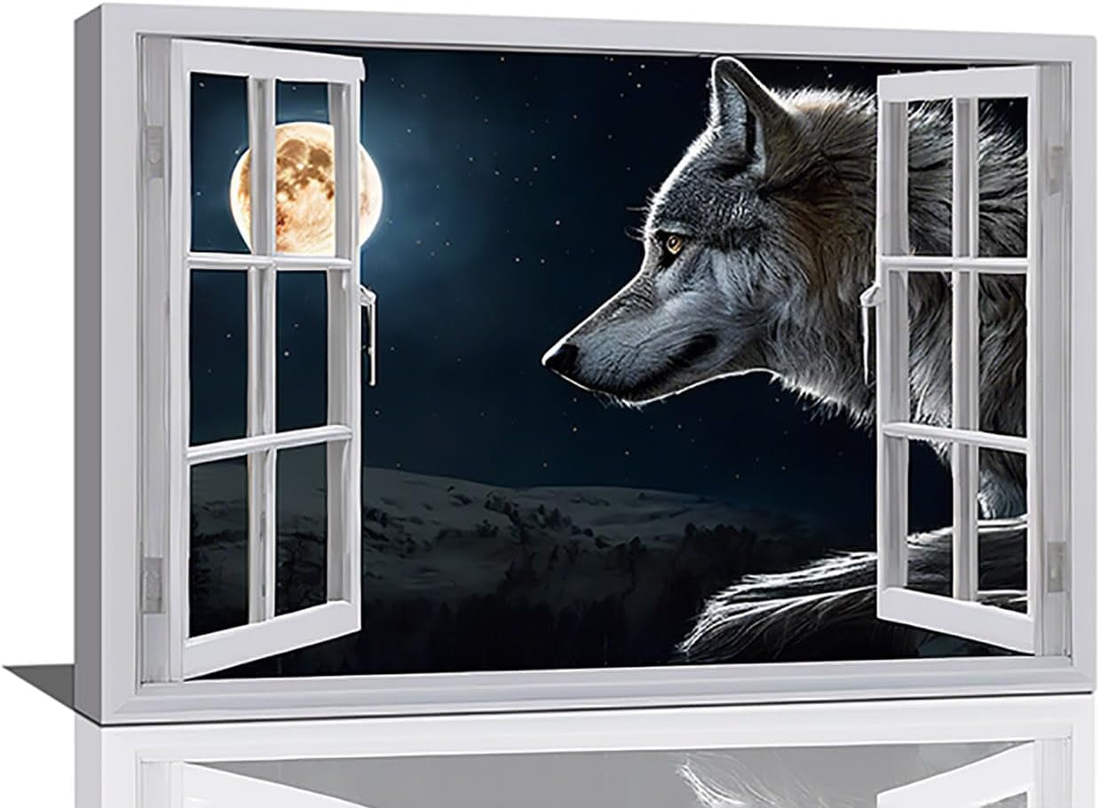 Moose Wall Art, Farmhouse Cabin Deer Pictures Wall Decor Rustic Forest ...