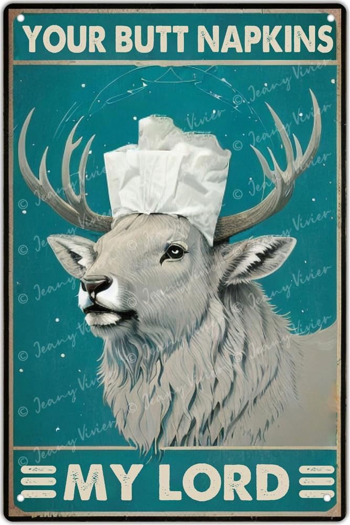 Moose Wall Decor - Funny Bathroom Decor - Your Butt Napkins My Lord ...