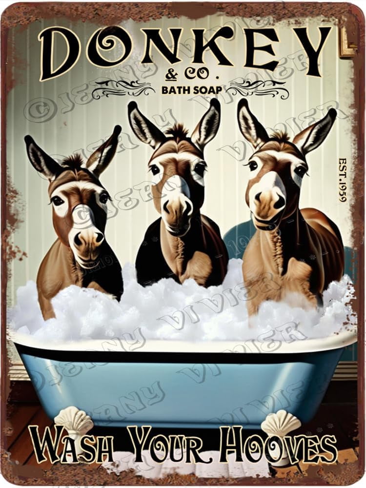 Moose Wash Your Hooves Aluminum Sign Shabby Chic Decor Funny Moose ...