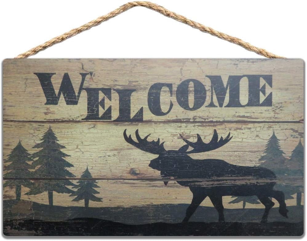 Moose Welcome Wood Sign Rustic Wooden Pallet Sign Home Farmhouse for ...