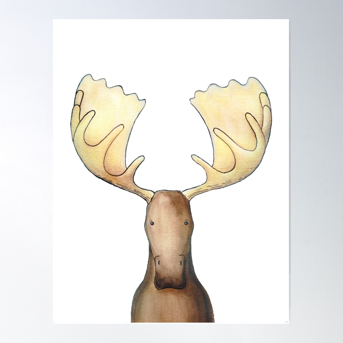 Moose - Woodland Portrait Without Background Poster Wall Art, Modern ...