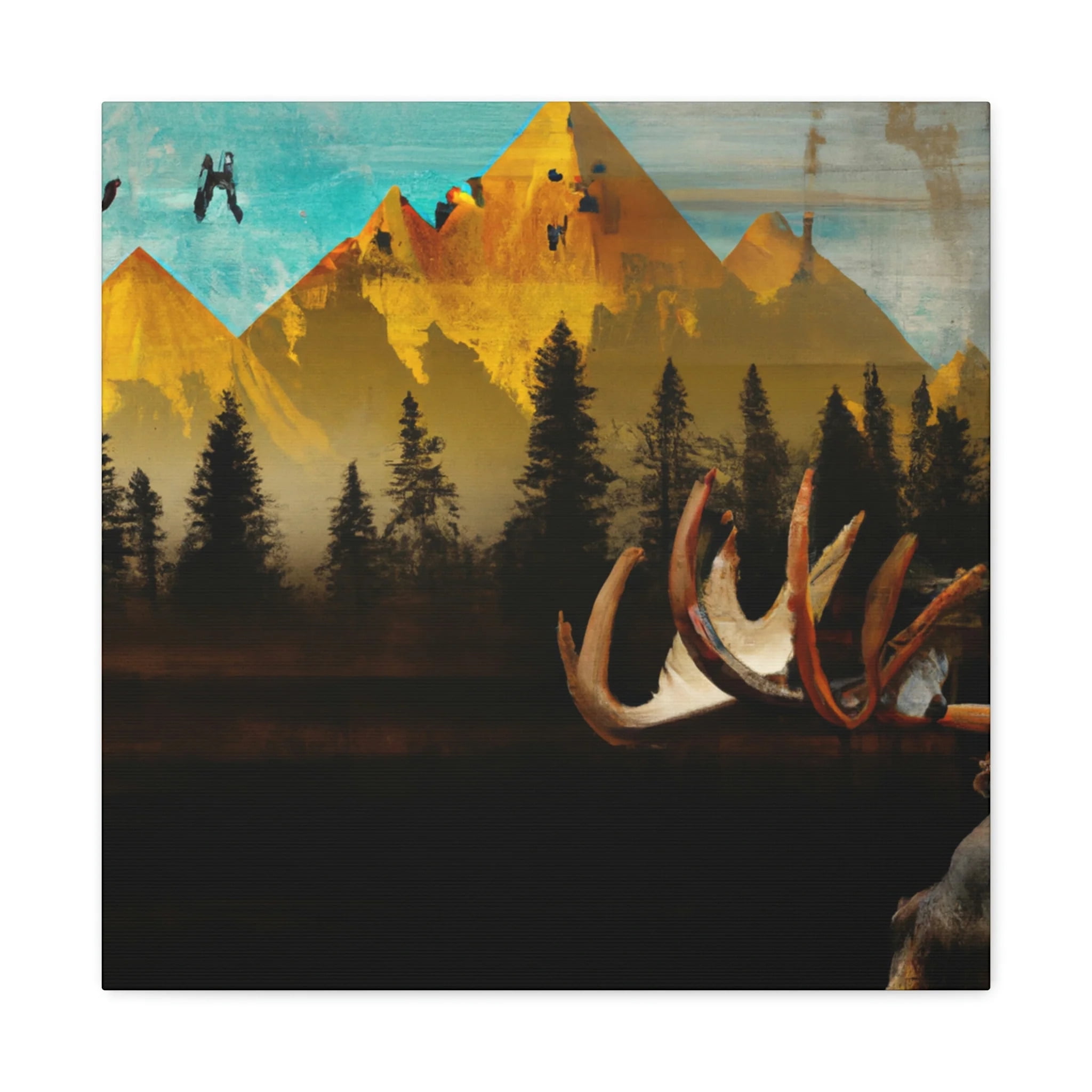 Moose of Steampunk Age - Canvas - Walmart.com