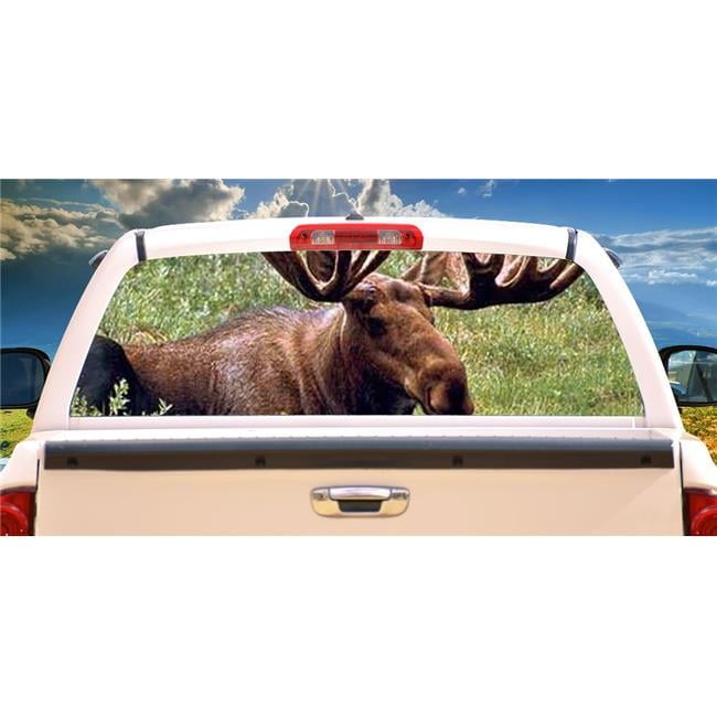 Moose1 Rear Window Graphic Suv View Thru Vinyl Back Truck Decal Moose ...