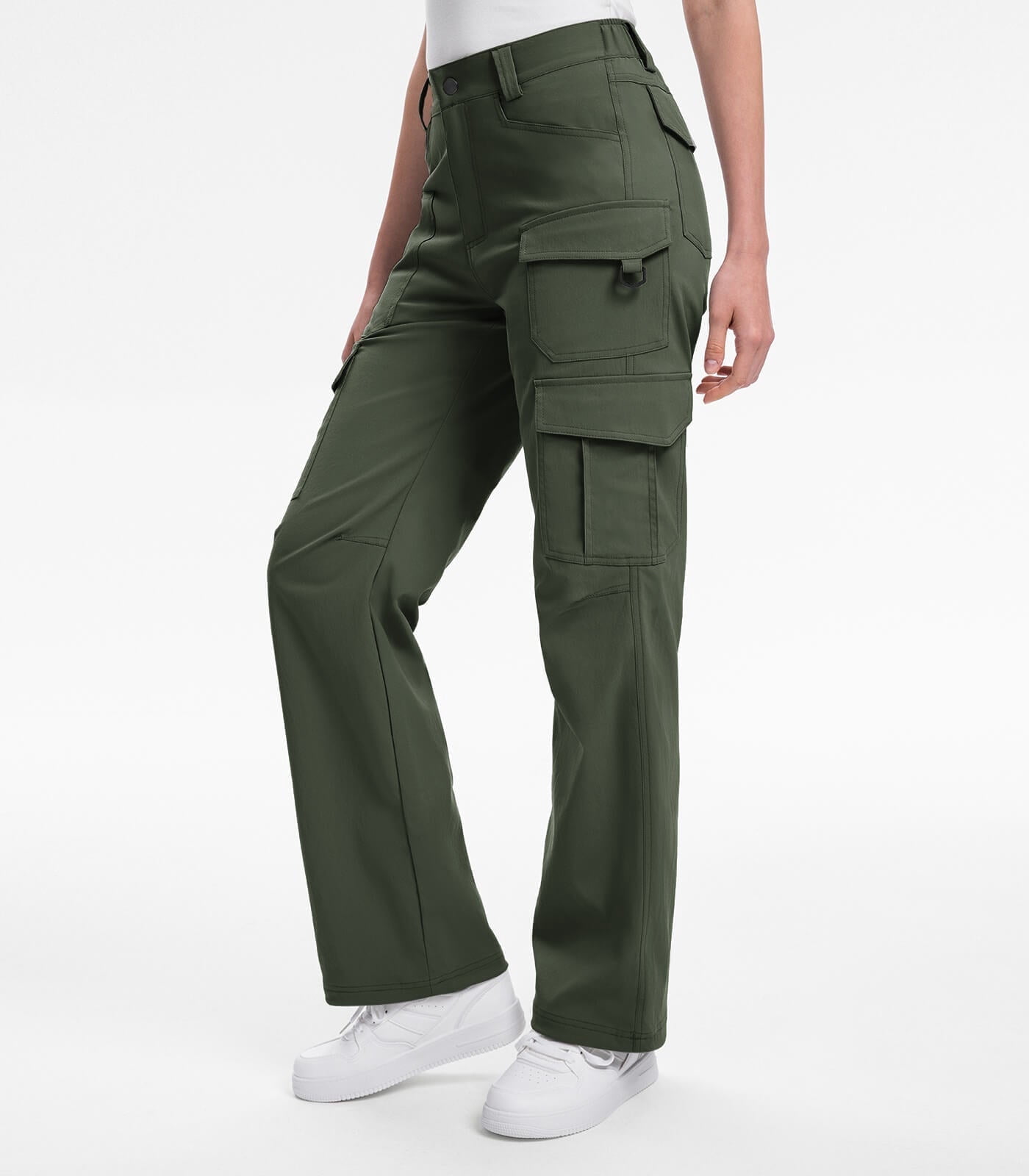 Moosehill Women's Cargo Pants Wide Leg High Waisted Work Hiking Casual ...