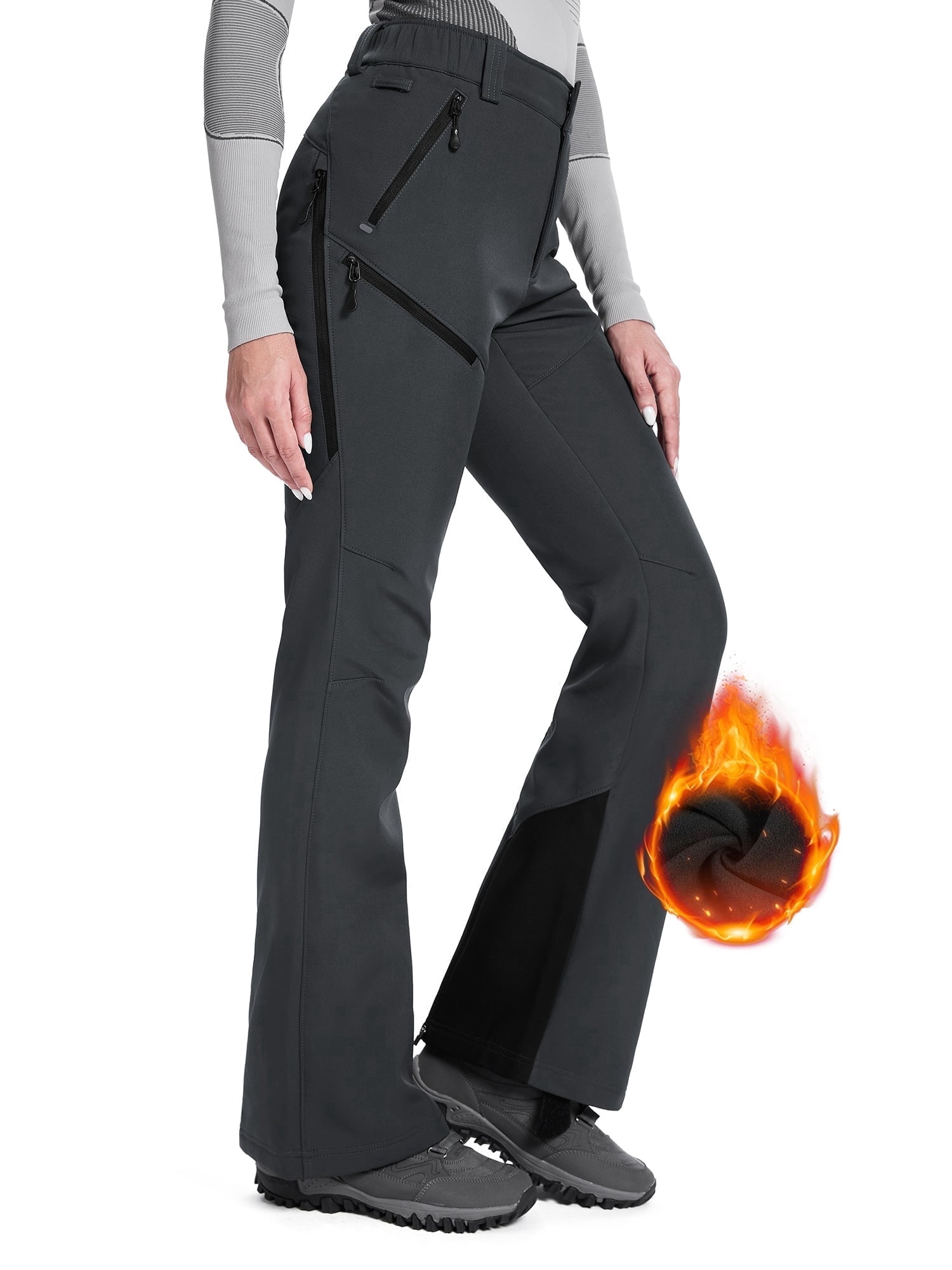 Moosehill Women's Snow Ski Pants Fleece Lined Waterproof Insulated for ...
