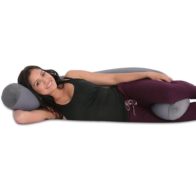 Living Health Products LRGMBR-Gray-02 Microbead Body Pillow Gray ...