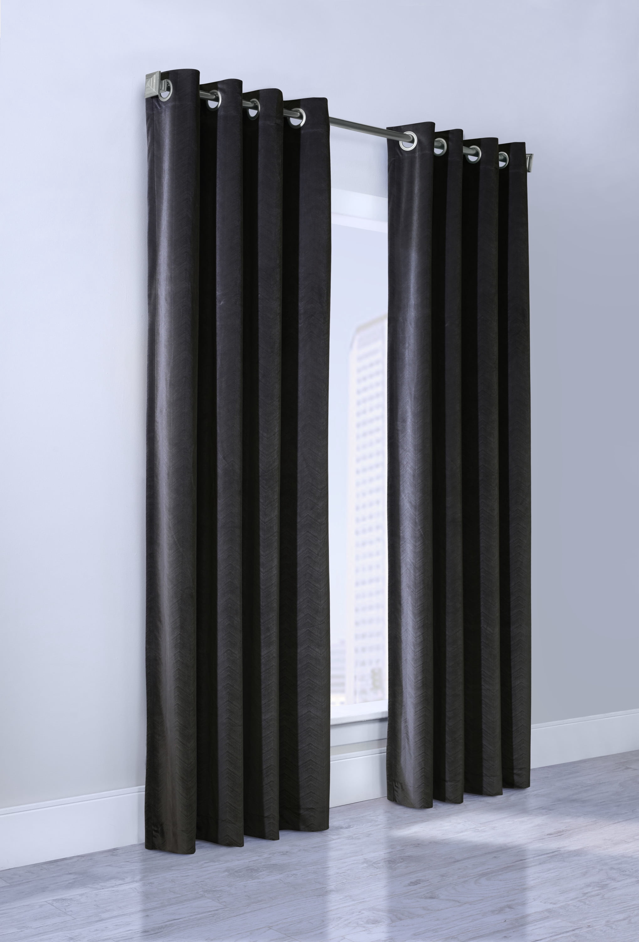 Moosic Silky Velvet Light Filtering Grommet Curtain Panel Room ...