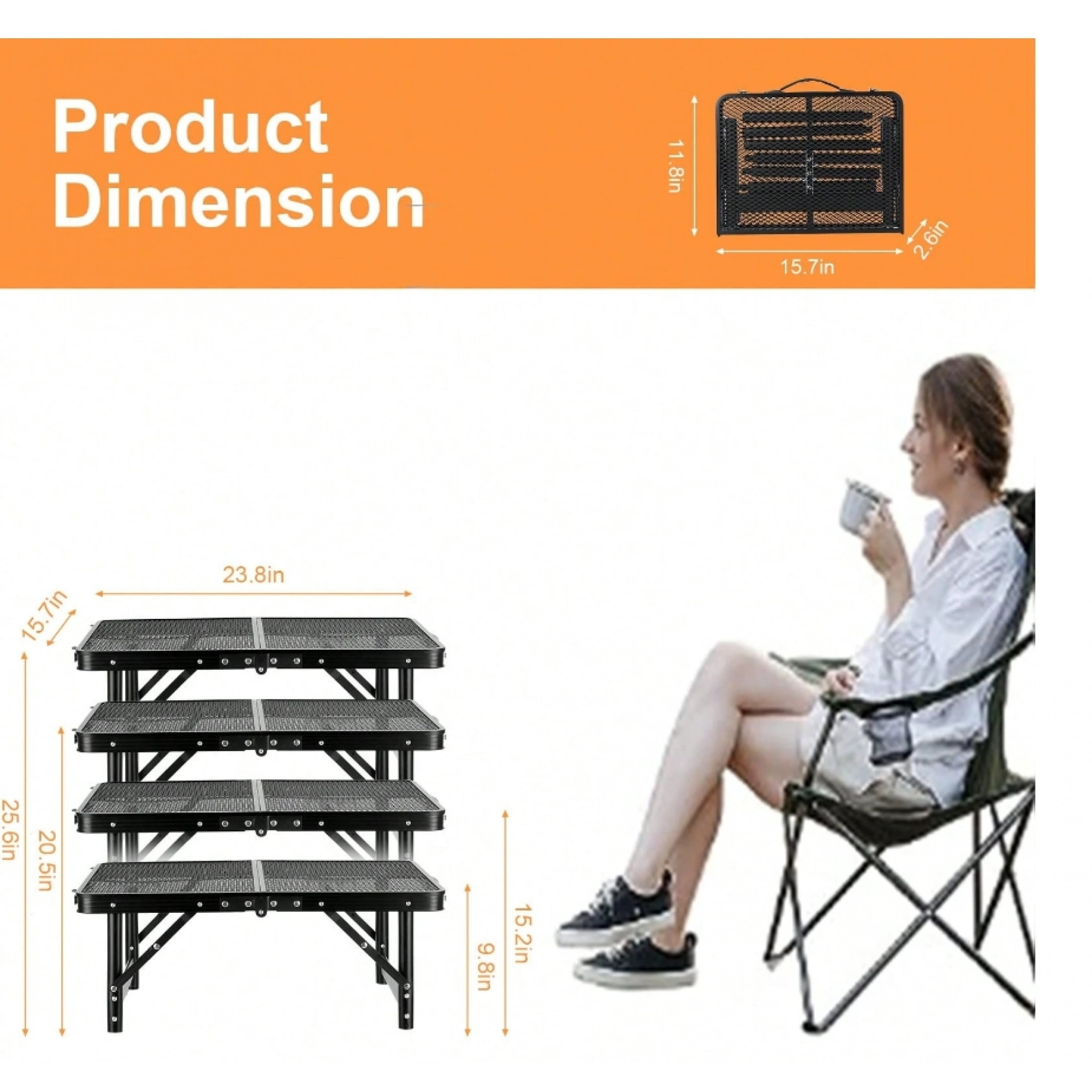 Moosinily Moosinily Small Folding Table 2FT Grill Table Foldable ...