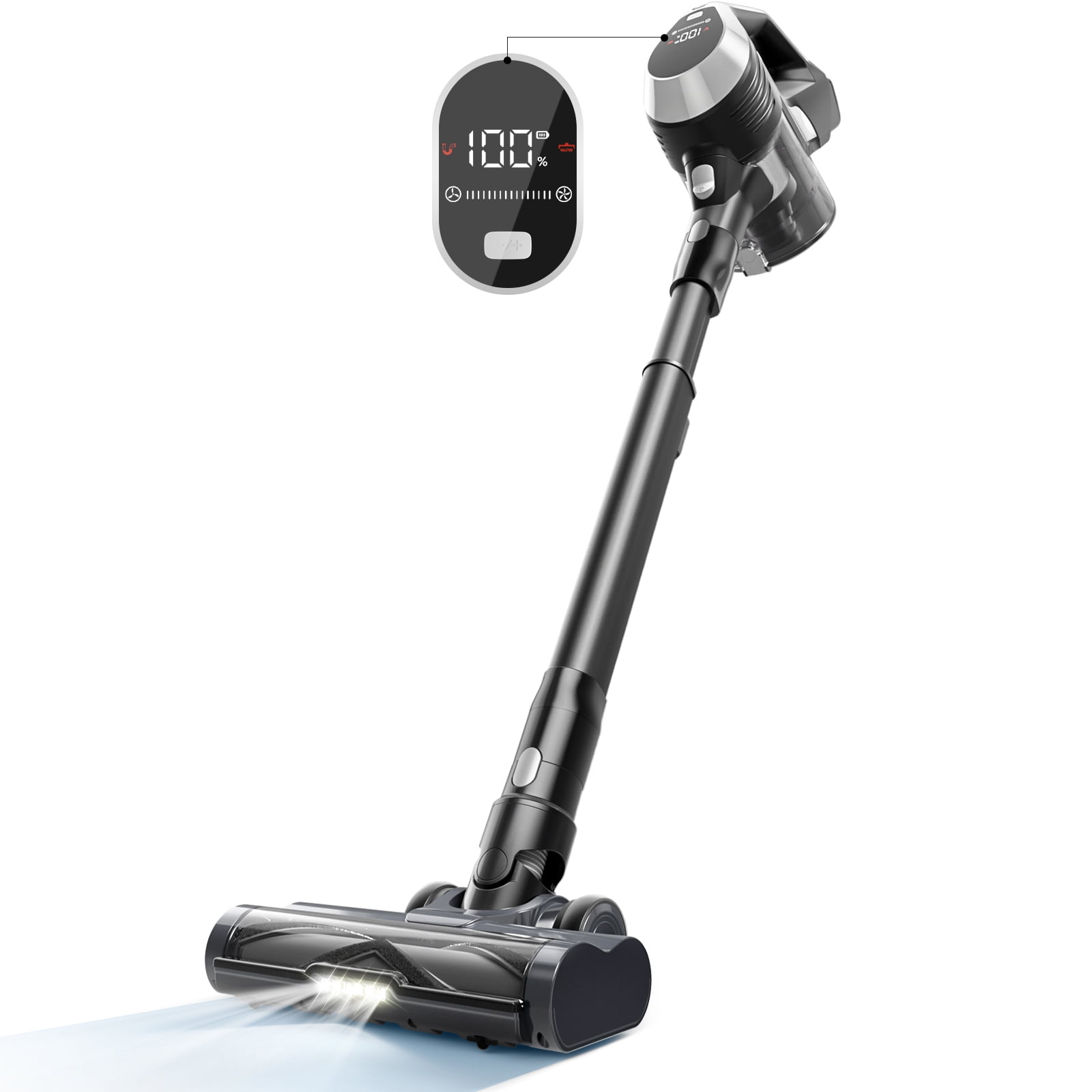 Moosoo Powerful Cordless Stick Vacuum Cleaner with Anti-Tangle Brush ...