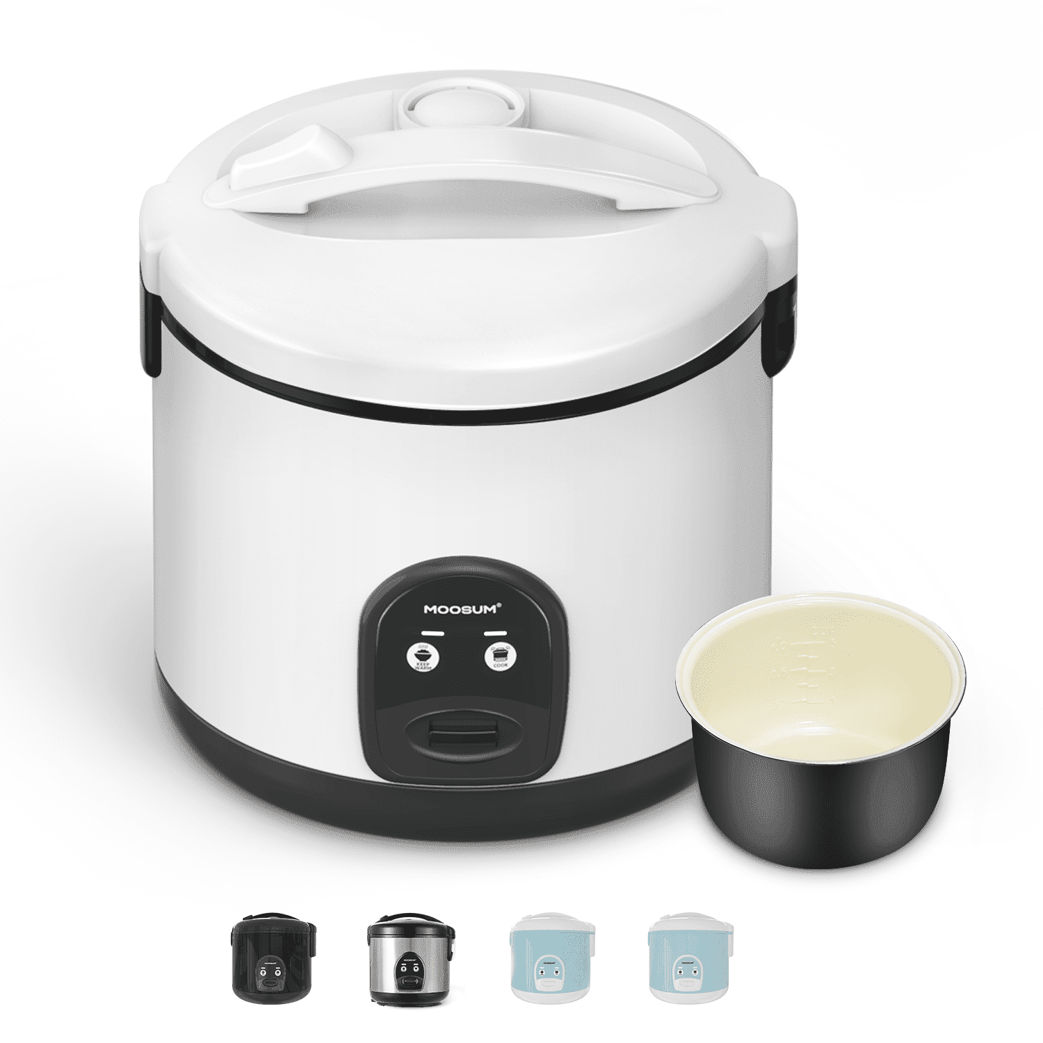 Moosum Rice Cooker Maker 10-Cup(Uncooked) with Steamer, Ceramic coating ...