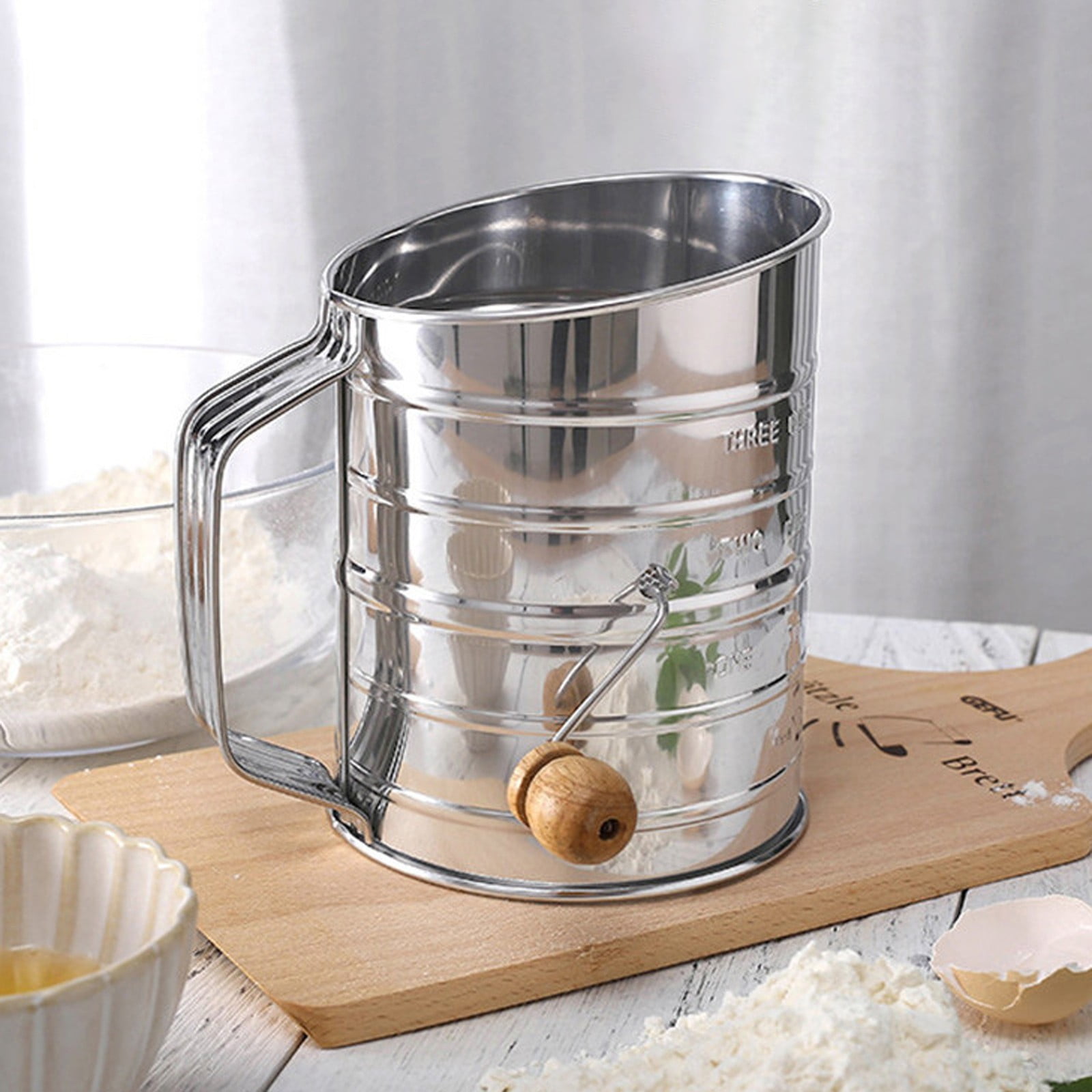 Moou! Kitchen Fork Stainless Steel Large and Medium Hand Cranked Flour ...