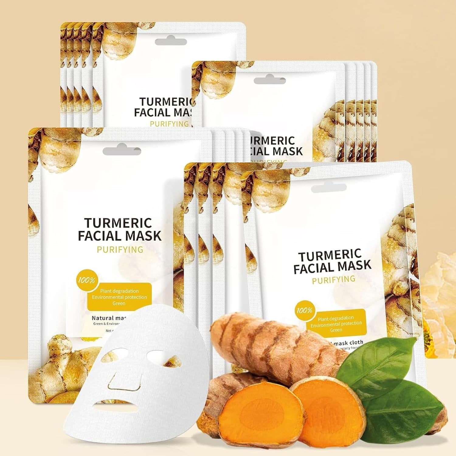 Mooyam 10 Pack Turmeric Face Masks Beauty Sheet Mask for Kids Skin Care ...