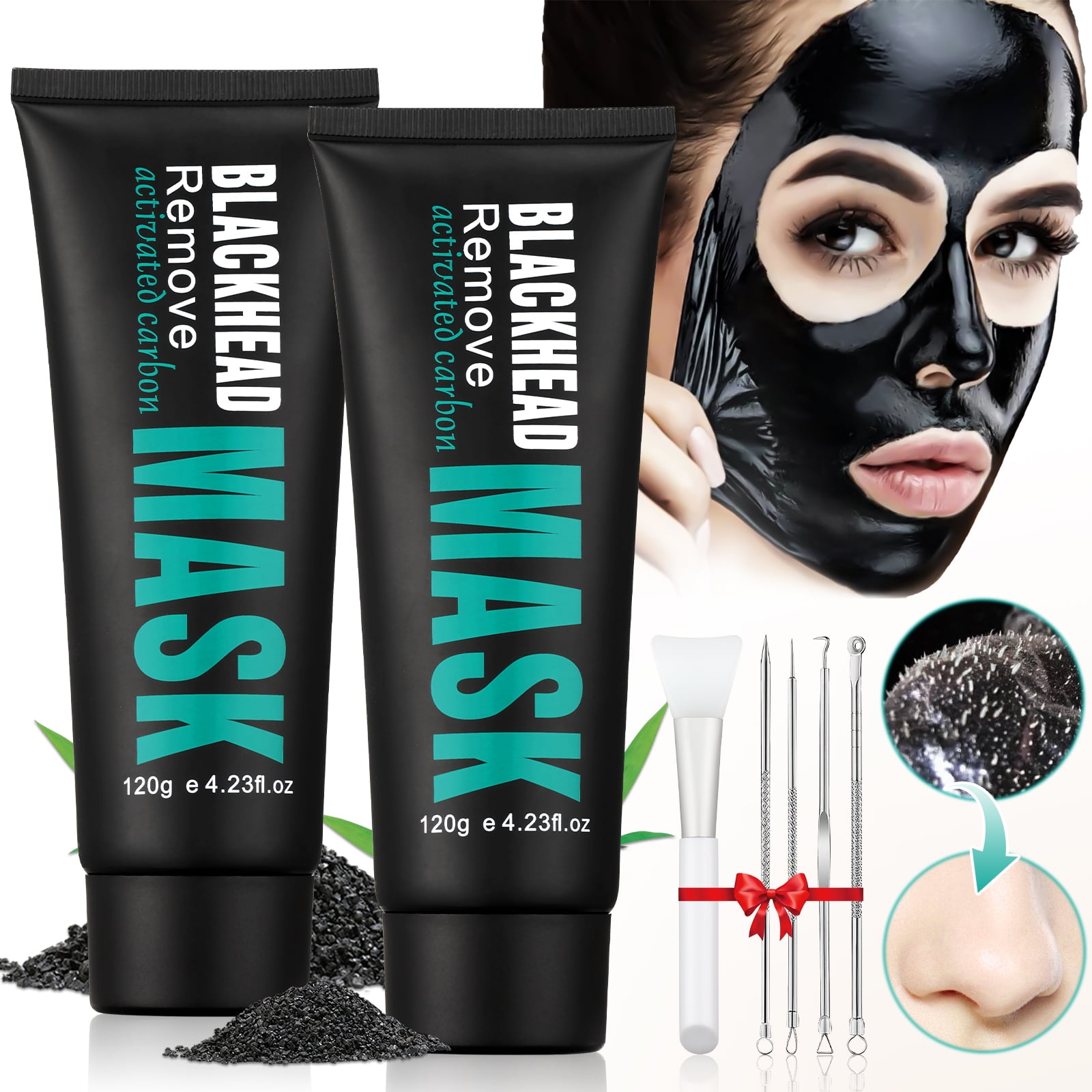 Mooyam Blackhead Remover Mask Kit, Activated Charcoal Peel-Off Mask ...