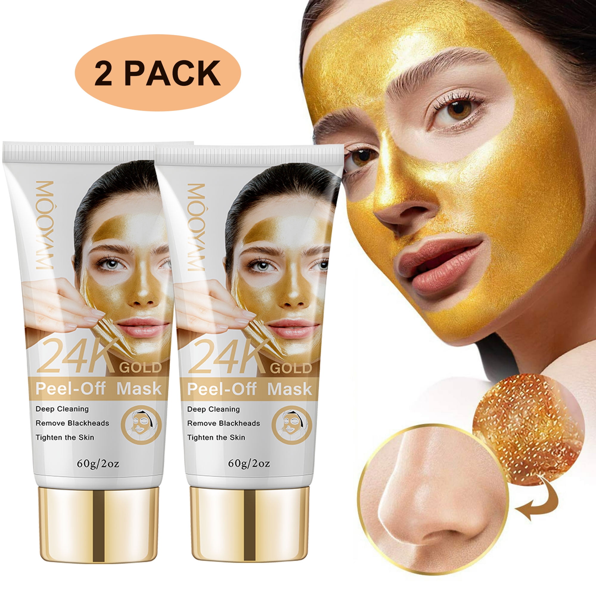 Mooyam 2 Pack Purifying Gold Peel off Mask, Face Masks Beauty Peel Off ...