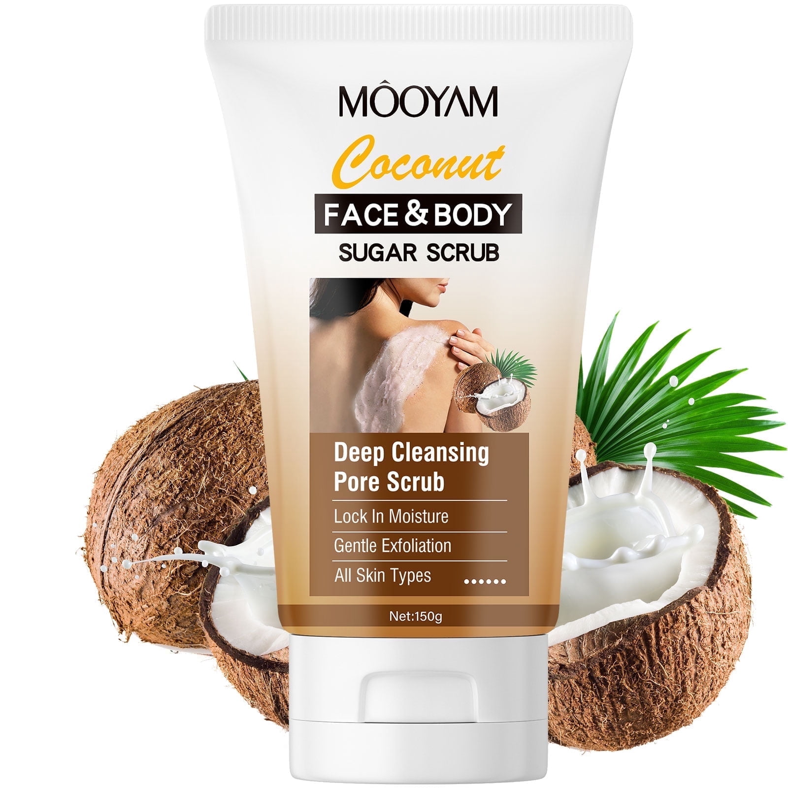 Mooyam Coconut Scrub for Face and Body, Skin Exfoliating Face Scrub ...