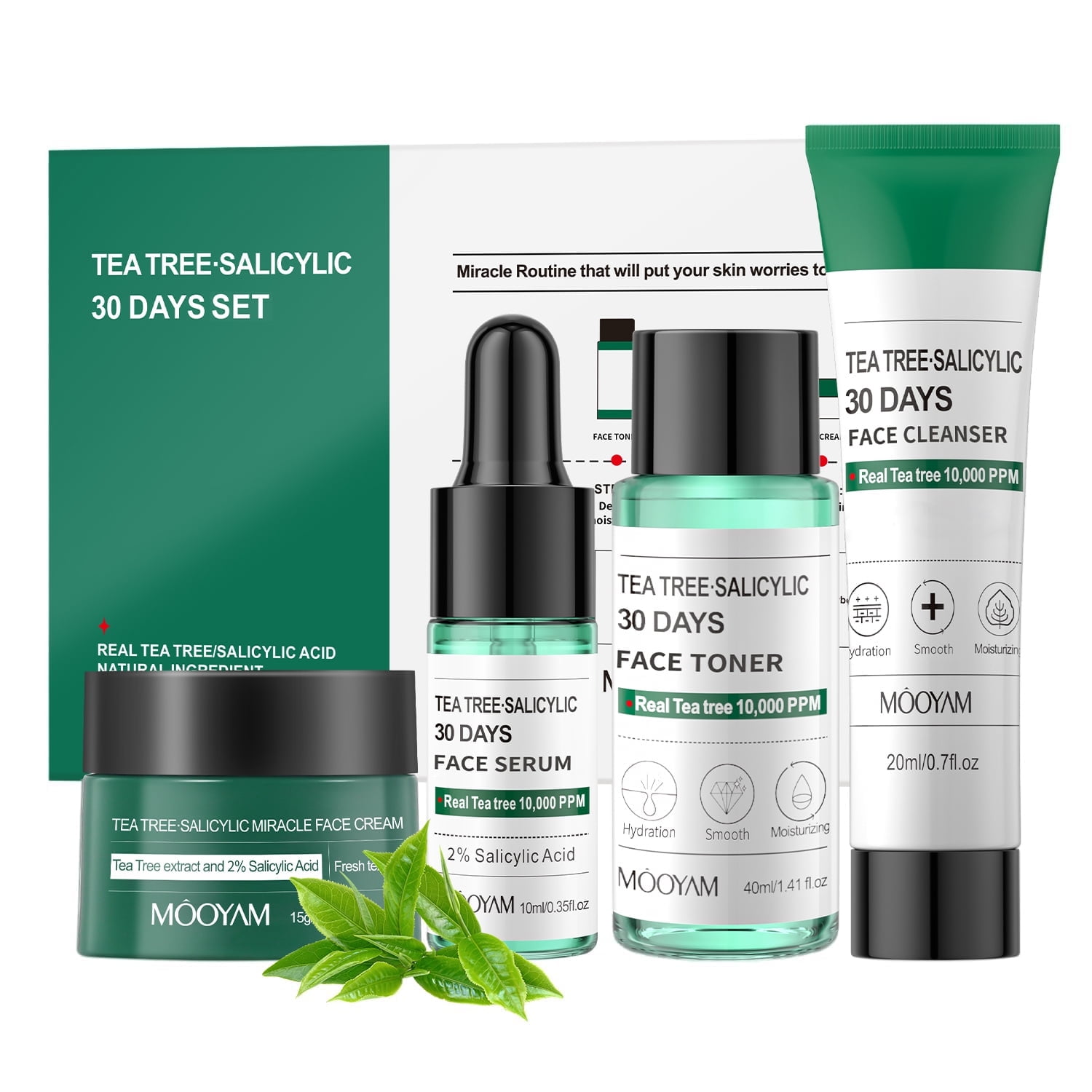 Mooyam Tea Tree Facial Skin Care Set, Travel Size Gift Set with Face ...