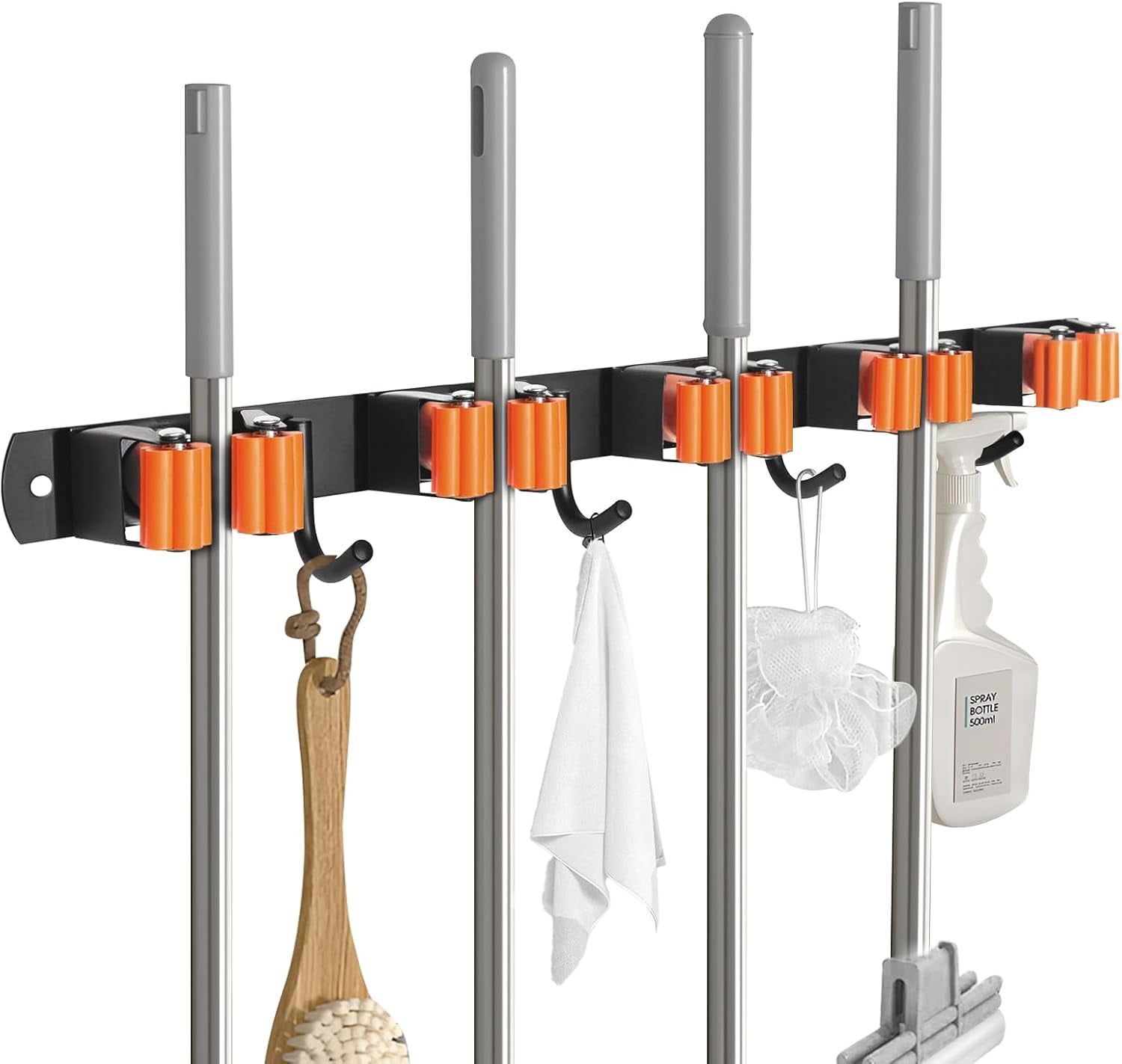 Mop and Broom Holder Wall Mount, Broom Hanger Organizer Storage Racks ...