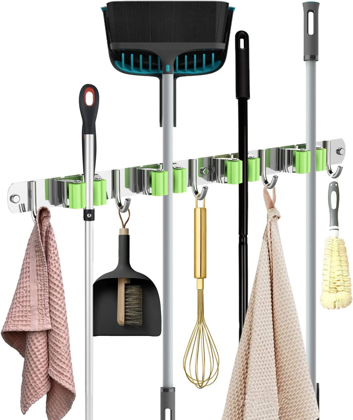 Wall Hook Rail-Mounted Hanging Rack with 5 Retractable Hooks by Lavish ...