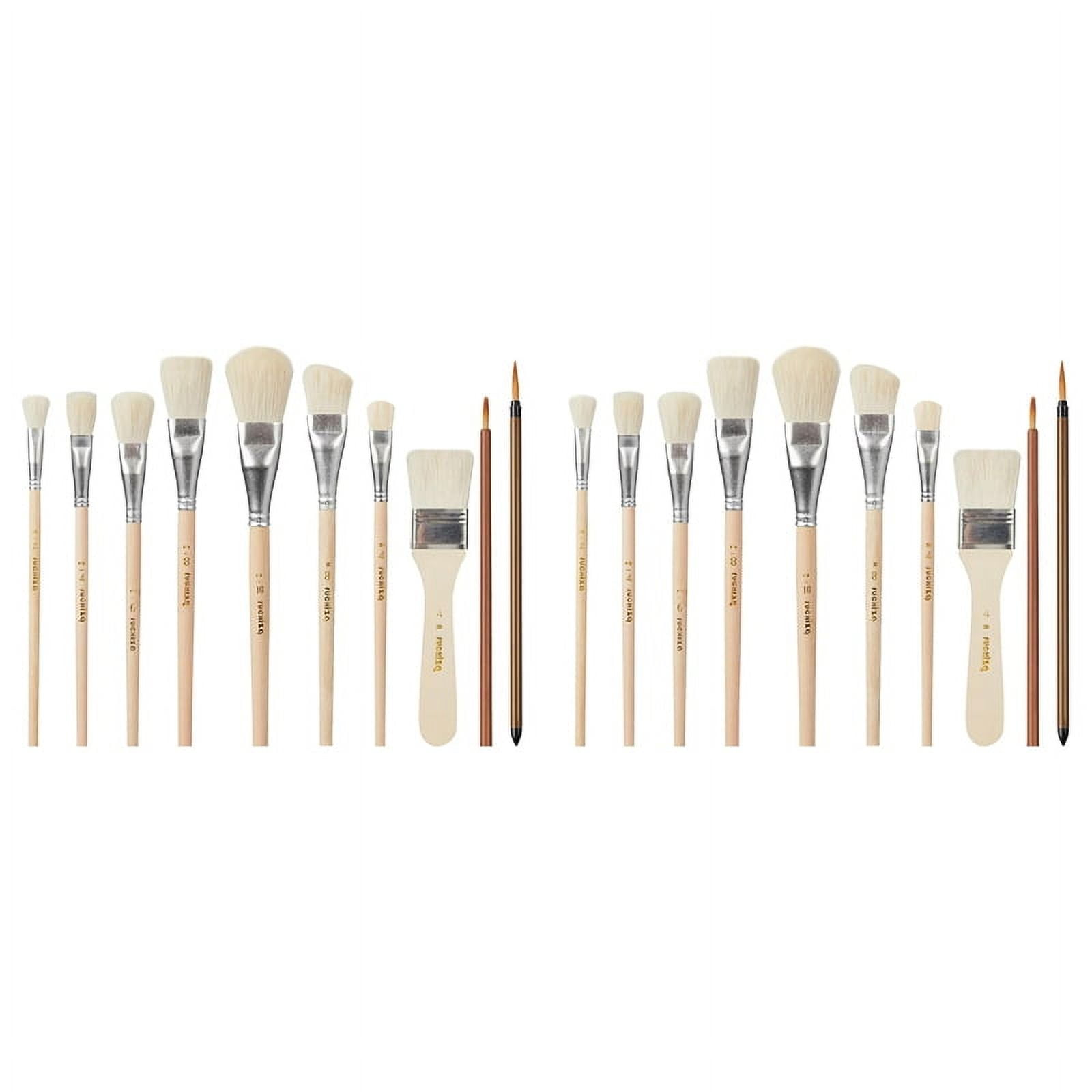 Mop Brush for Acrylic Painting,20 PCS Glaze Brushes for Pottery Goat Hair Blend Mop Brush Set ...