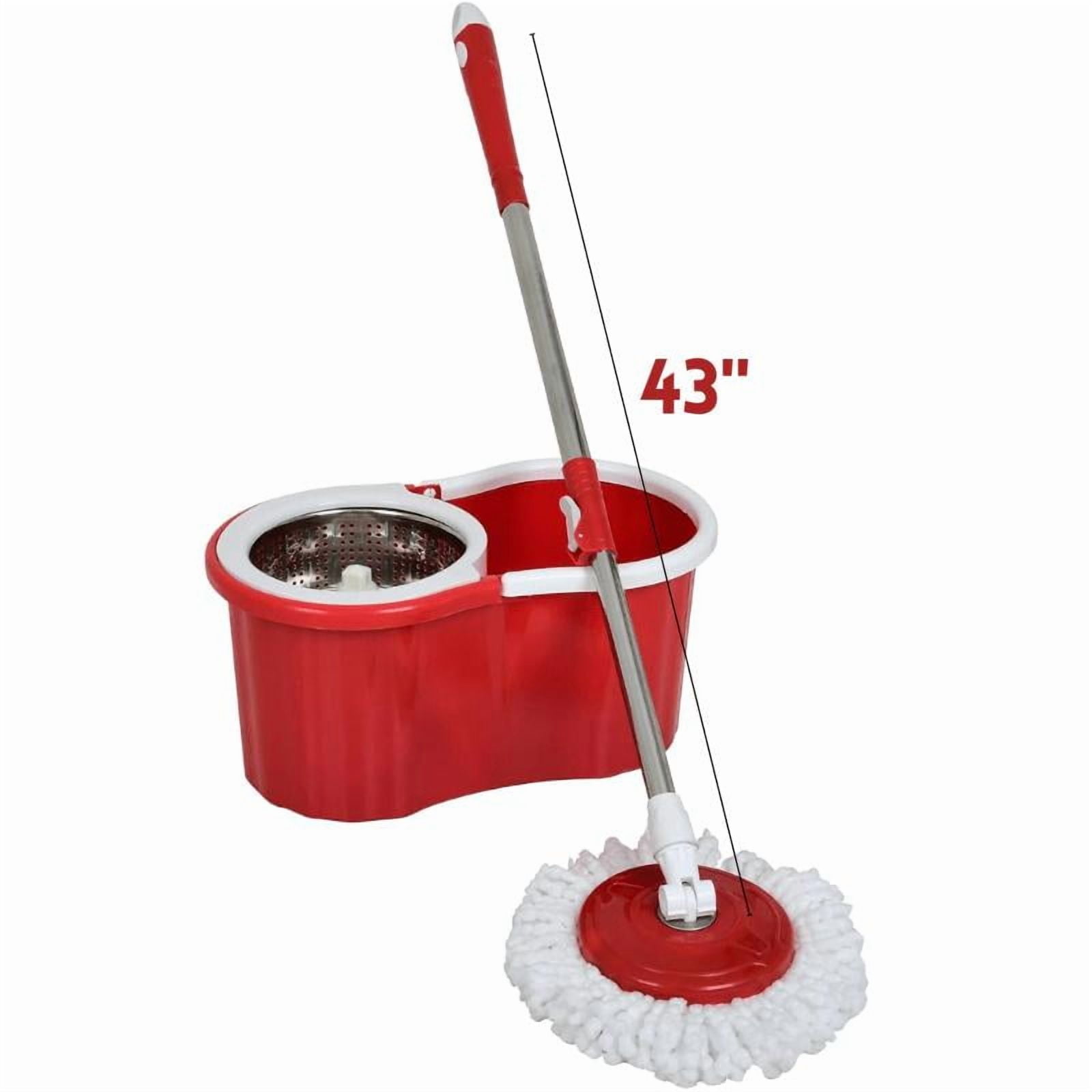 Mop and Bucket Set, 360° Spin Mop and Bucket with Wringer Set and 4 ...