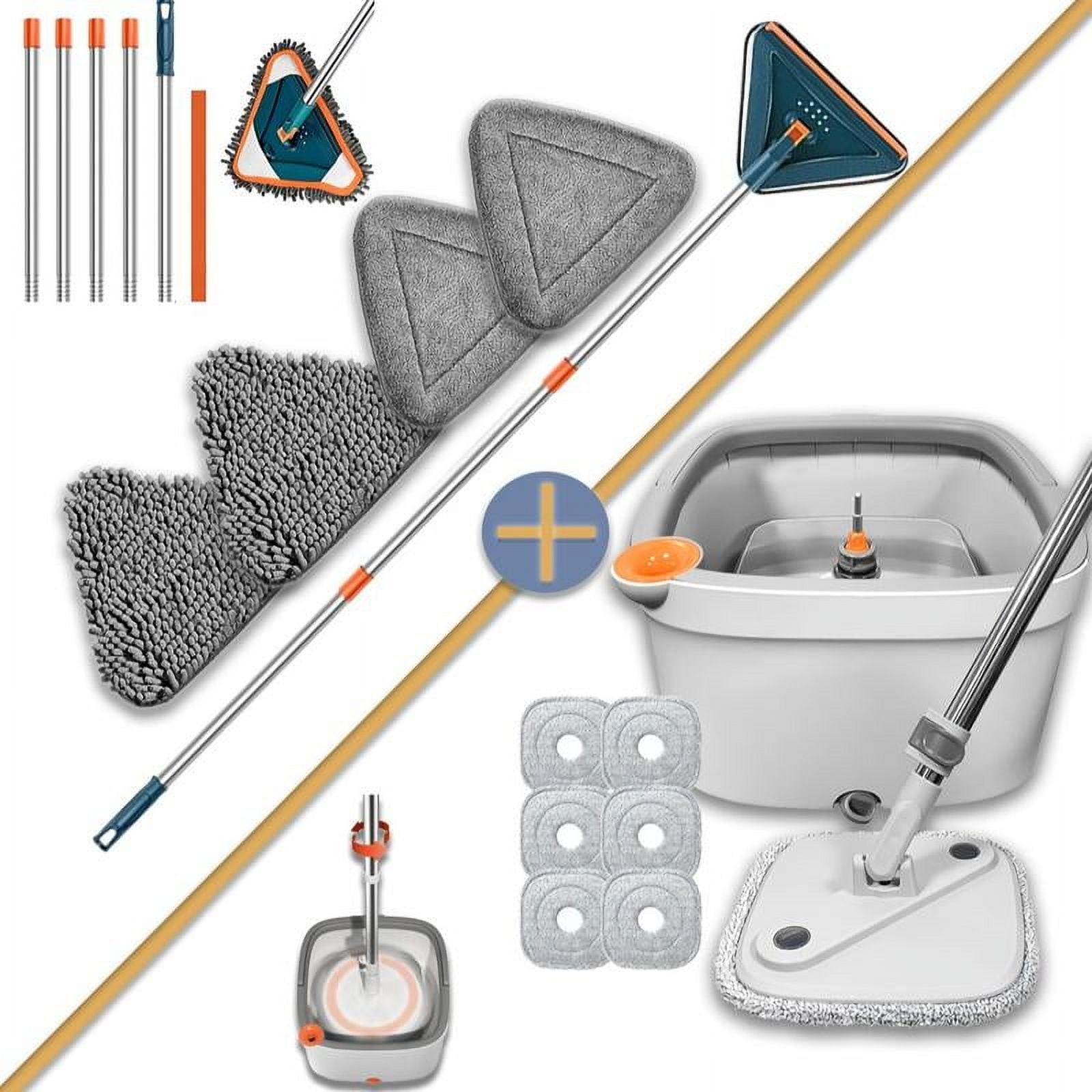 Mop and Bucket Set, with Dirty&Clean Water Separation System,Self ...