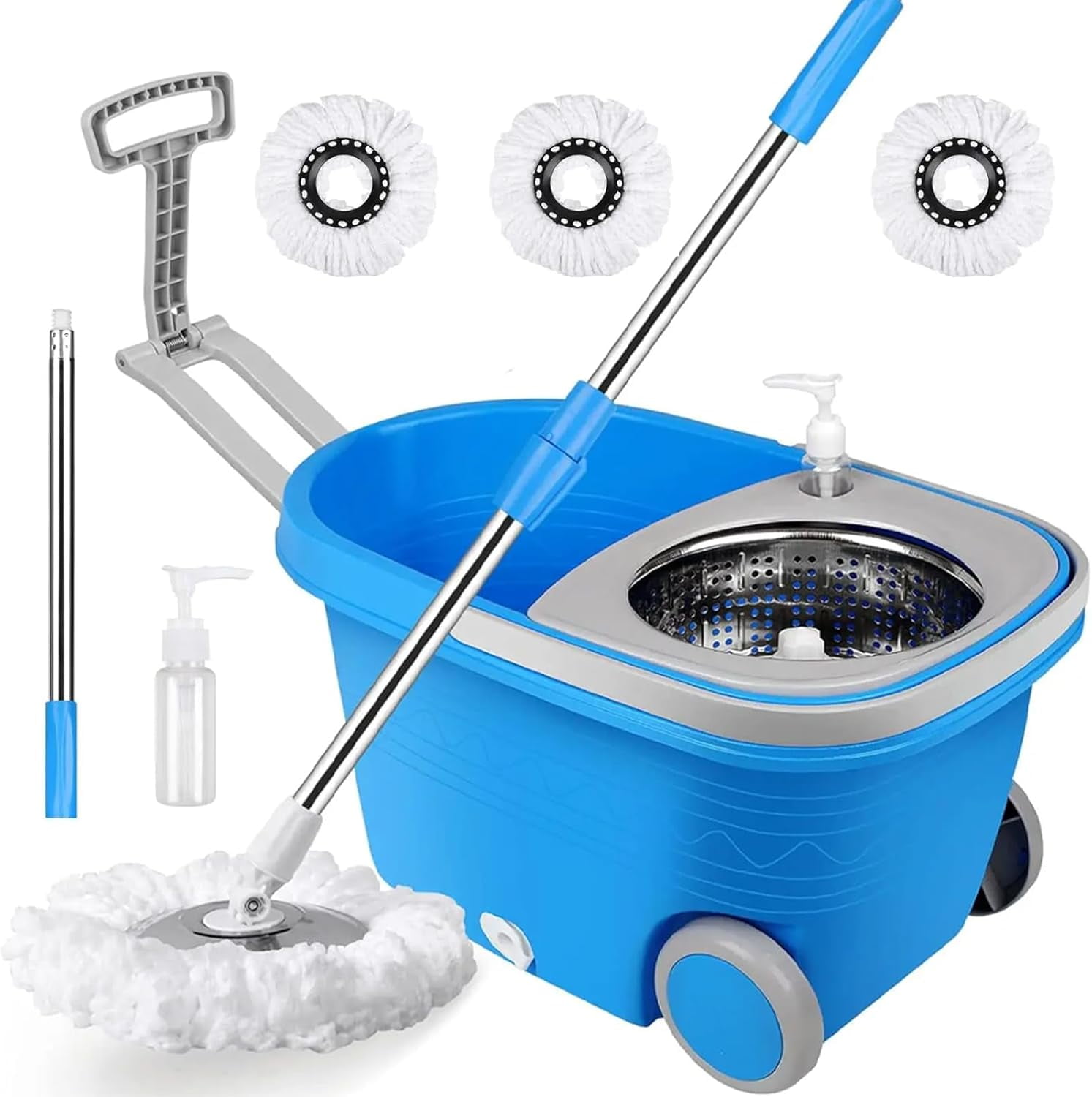 Mop and Bucket Set with Wringer,360° Rotating Mop Bucket Floor Cleaning ...