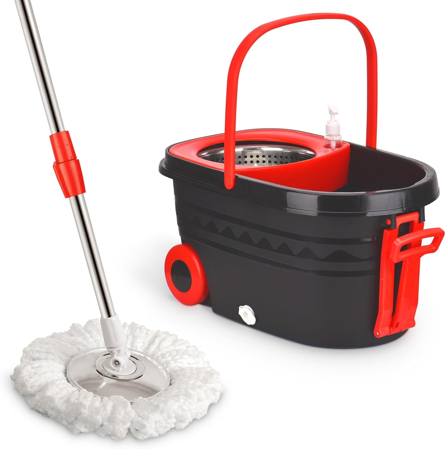 Mop and Bucket Set with Wringer, Stainless Steel Mop Bucket with Wheels ...